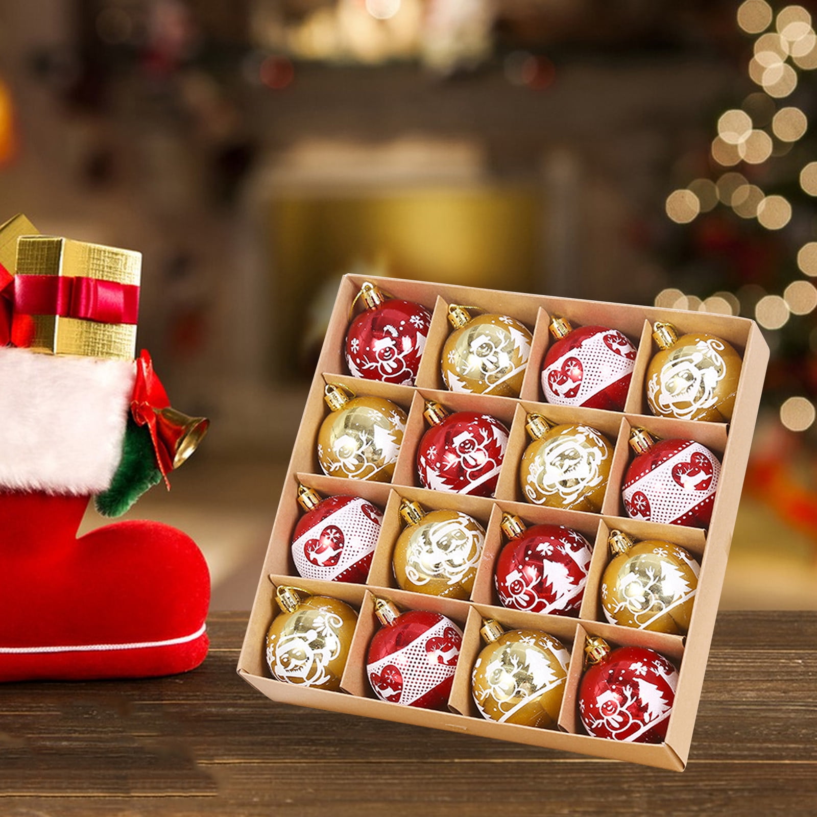 Aihimol 12PCS Xmas Tree Balls Ornaments Set - 2.36 Inch Fillable ...