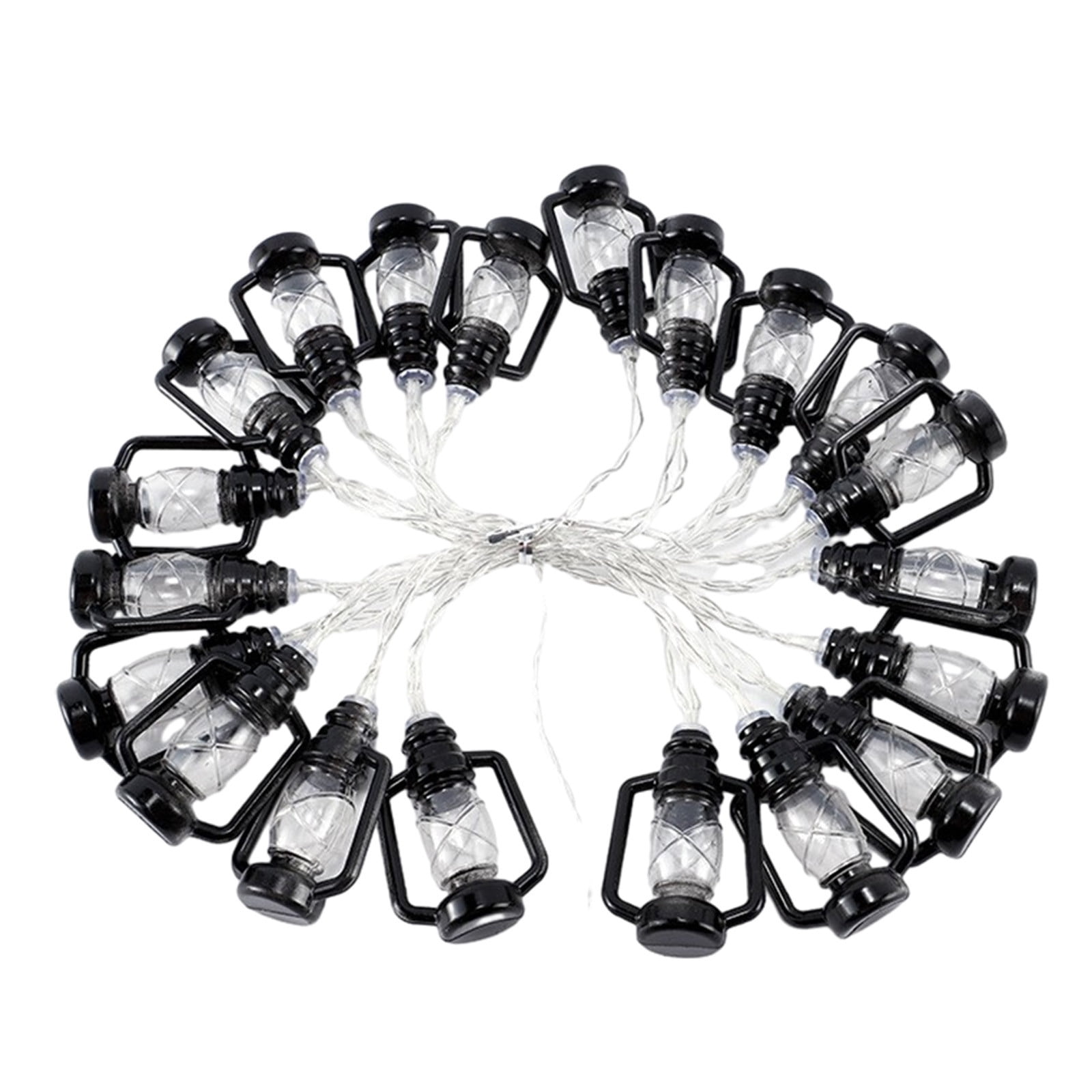 Aihimol 197 Inch 20 Lamp Beads LED Solar Black Lantern String Light, 8 ...