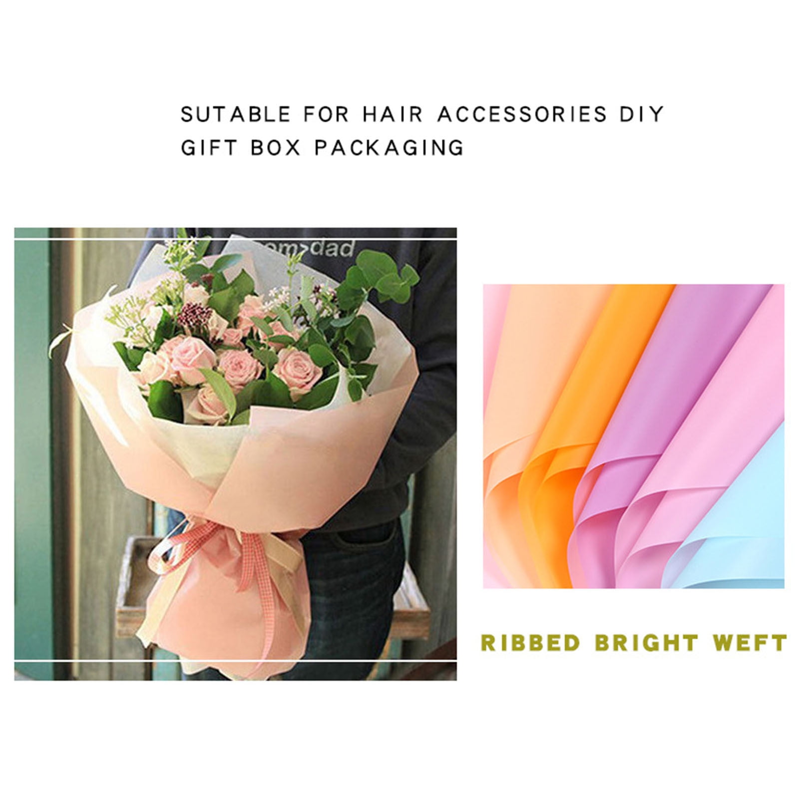 Aihimol 20 PCS Translucent Flower Wrapping Paper, 23x23Inch,Florist ...