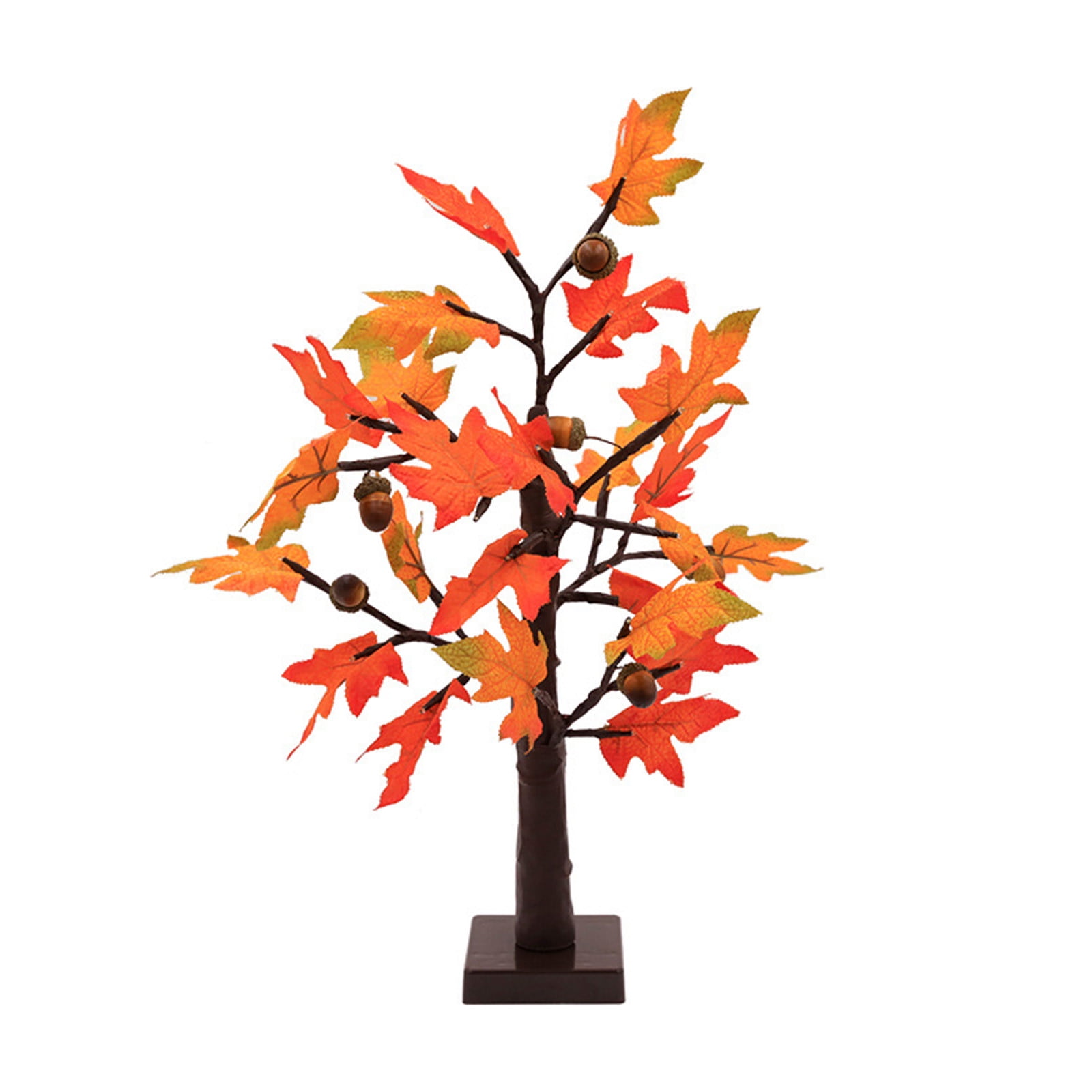 Aihimol 24-inch Fall Lighted Maple Tree, 24 LED Lights, Thanksgiving ...
