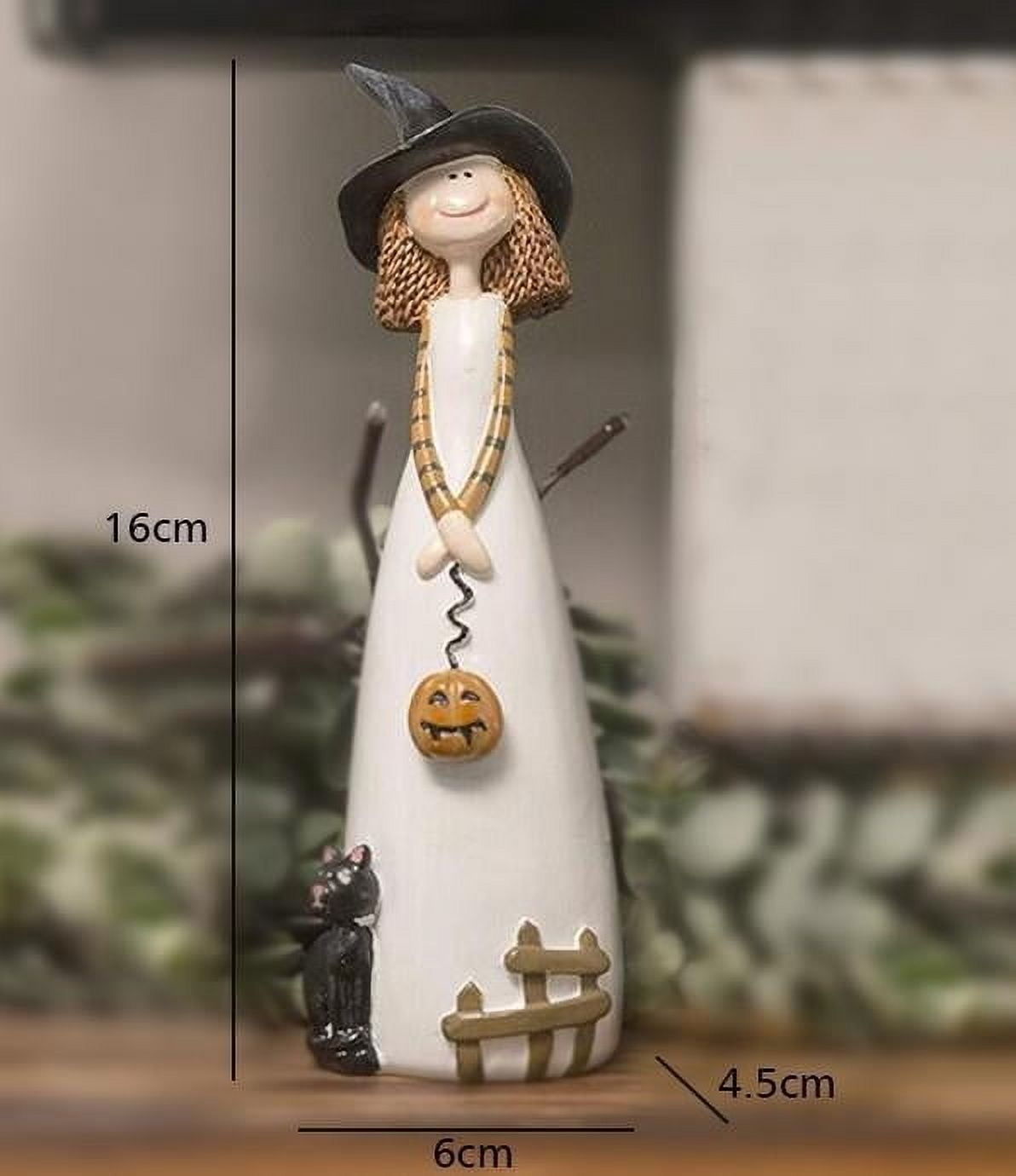 Aihimol 7.10" Halloween Witch Figurine, Halloween Witch Resin Statue ...