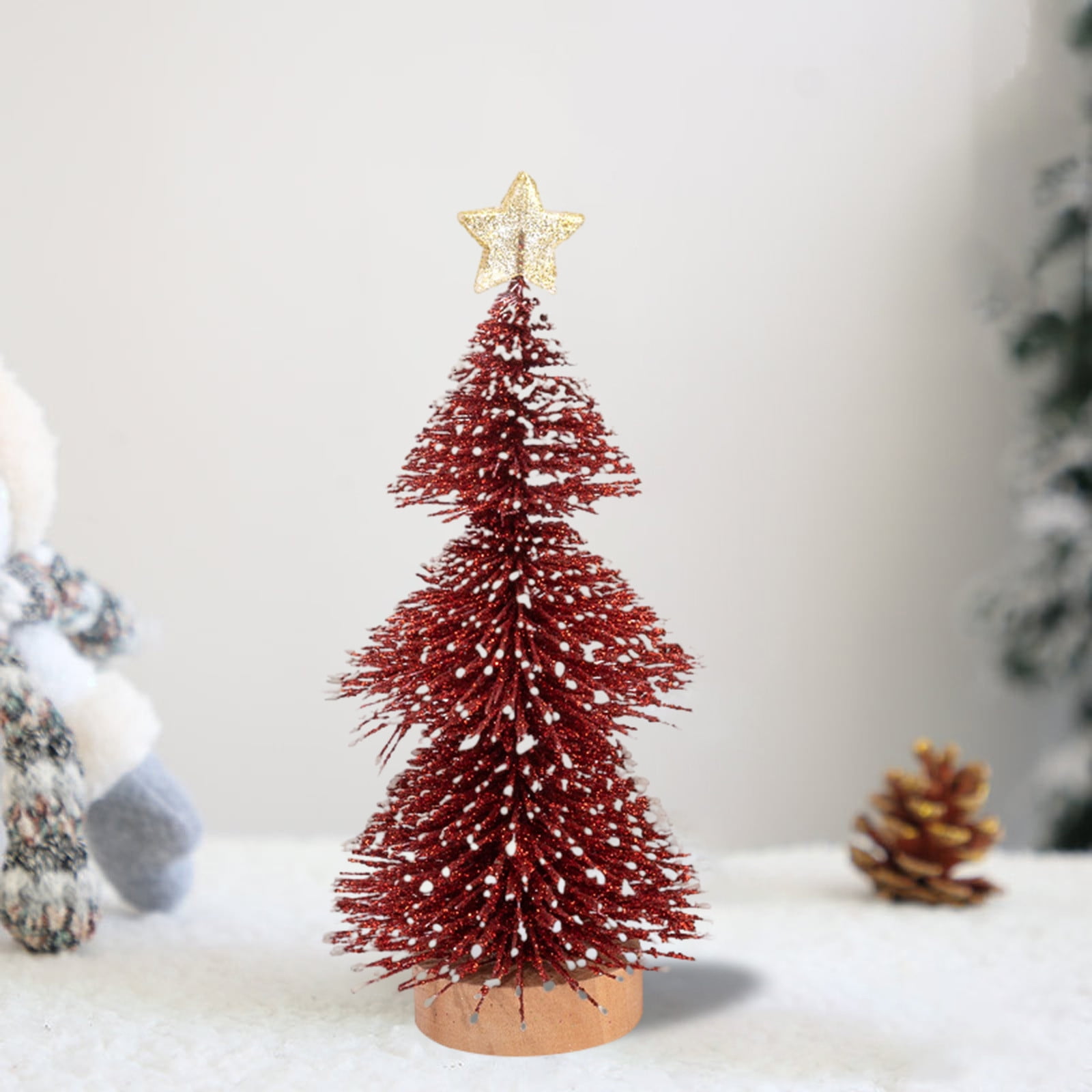 Aihimol Artificial Christmas Tree Tiny Pine Tree Snow Pine Trees ...