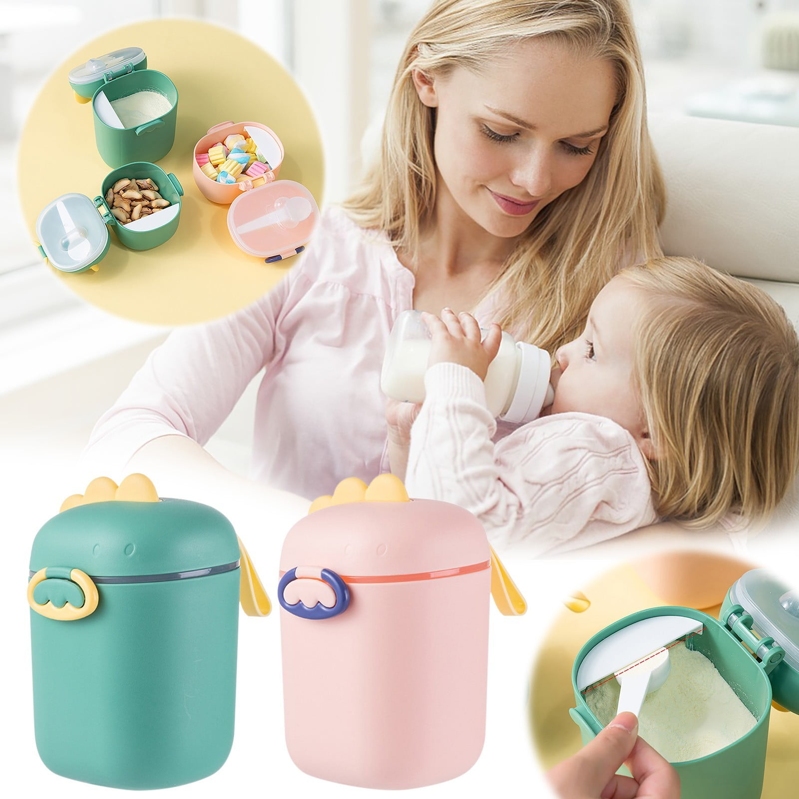 Aihimol Baby Formula Dispenser with Scoop & Leveller - Portable Travel ...
