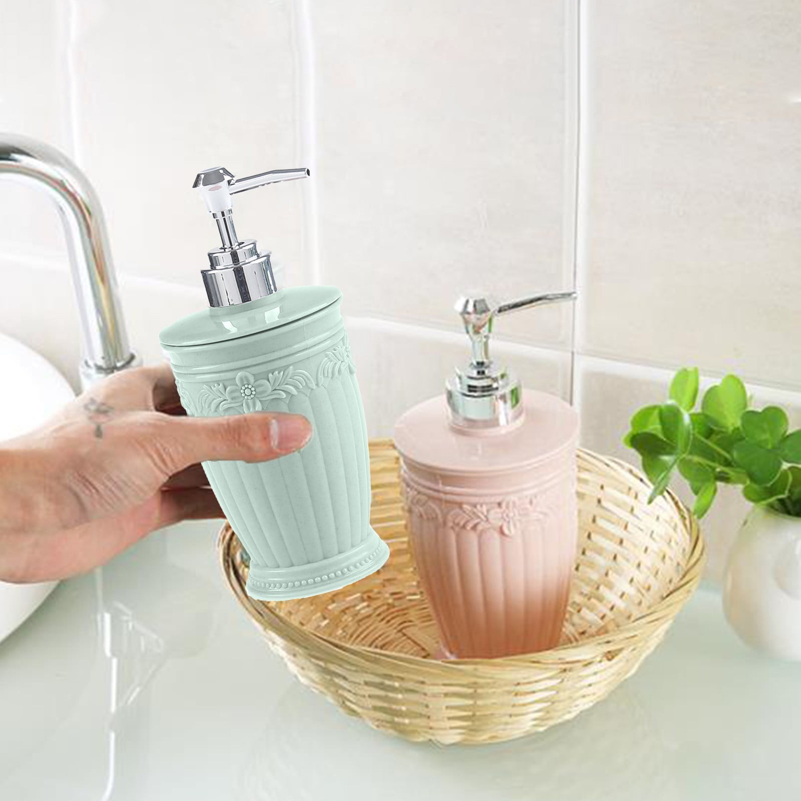 Aihimol Bathroom Accessories Set 2 Pcs Dispensing Bottles European ...