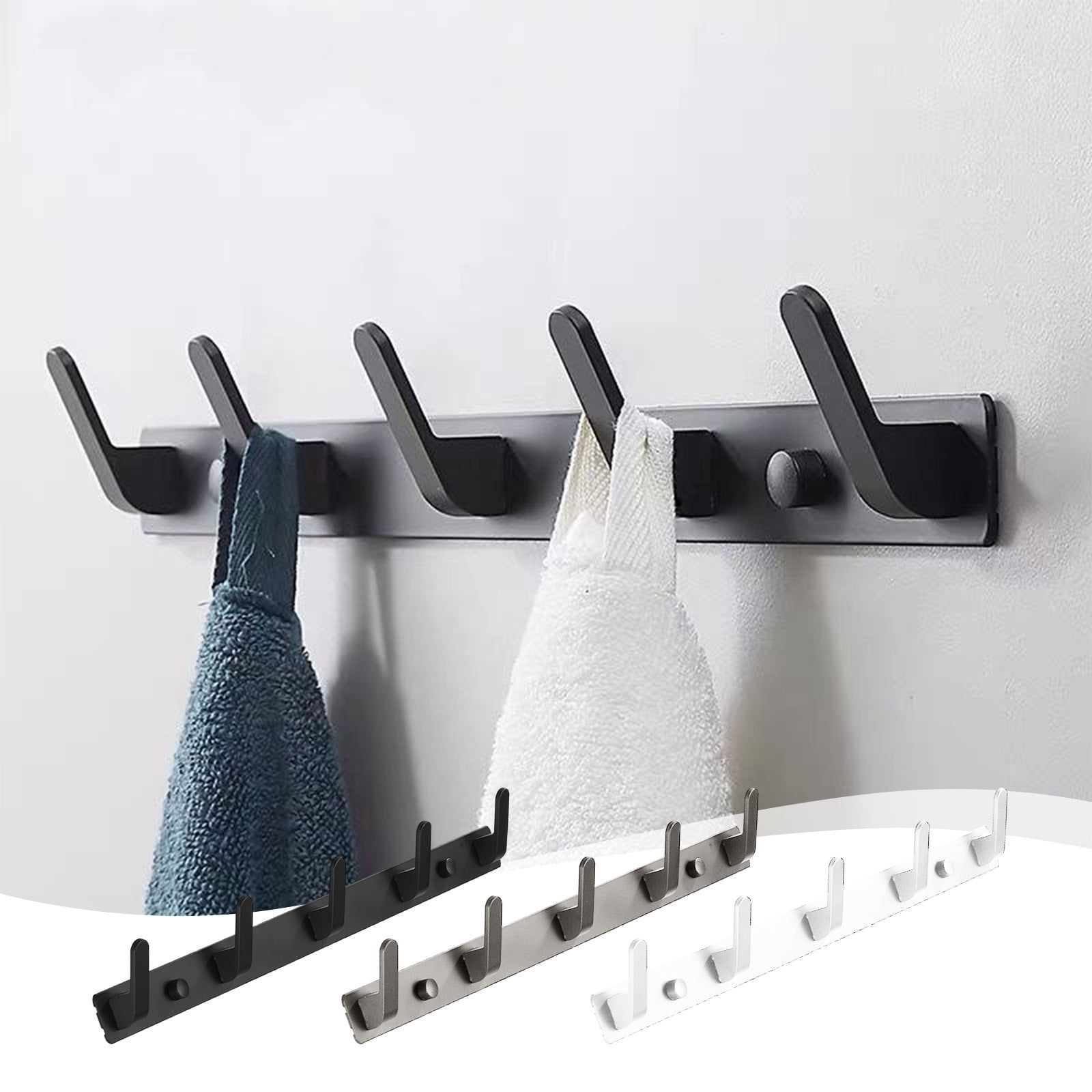Aihimol Coat Rack Wall Mounted - 5 Hooks, Heavy Duty, Stainless ...