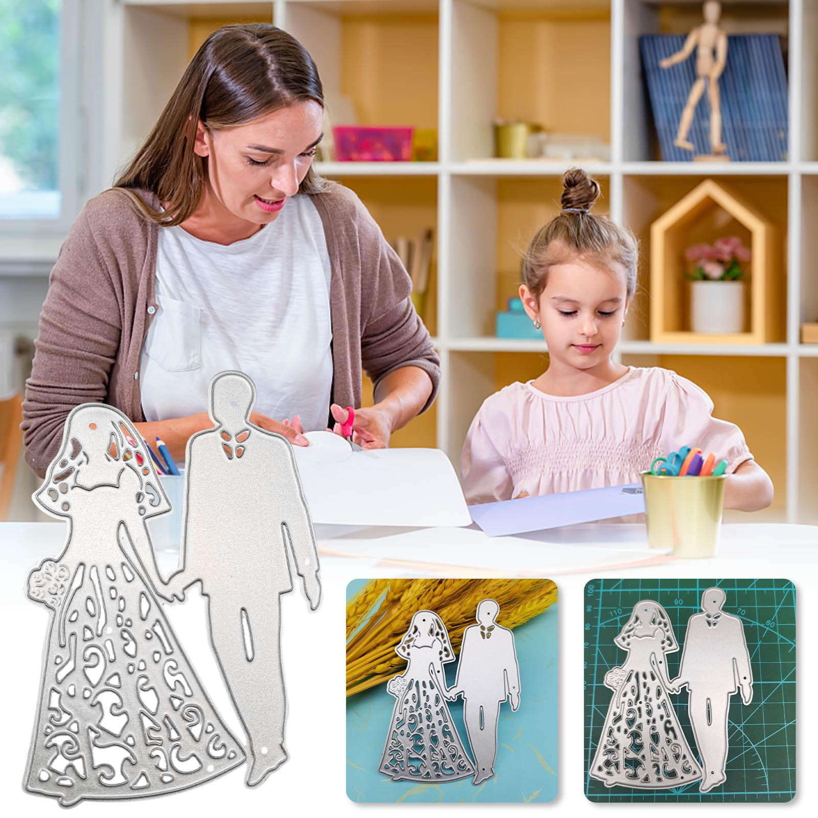 Aihimol DIY Metal Cutting Dies,Christmas Romantic Couple Bubble Spotty ...