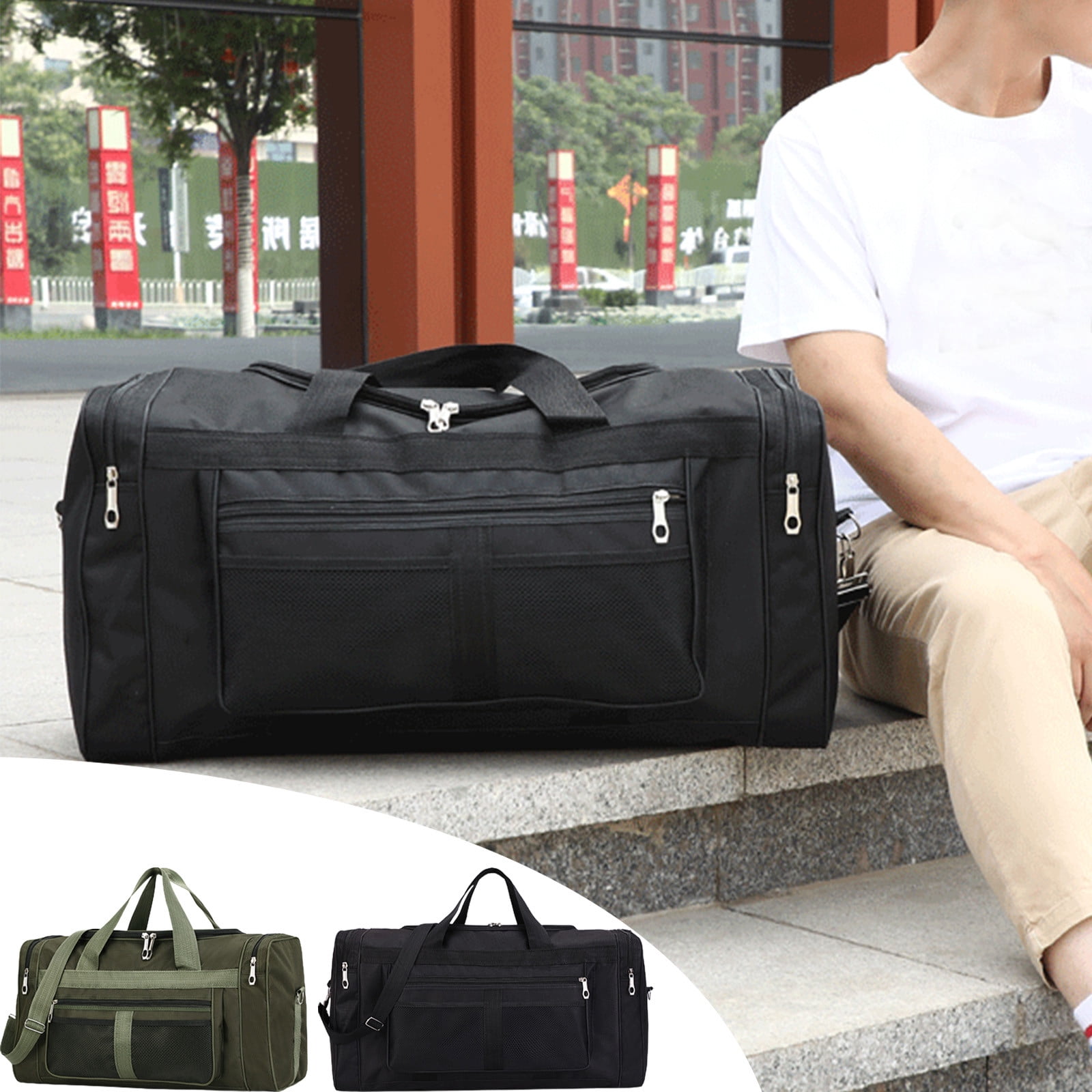 Aihimol Duffle Bag With Adjustable Strap,Foldable Travel Duffel Bags ...