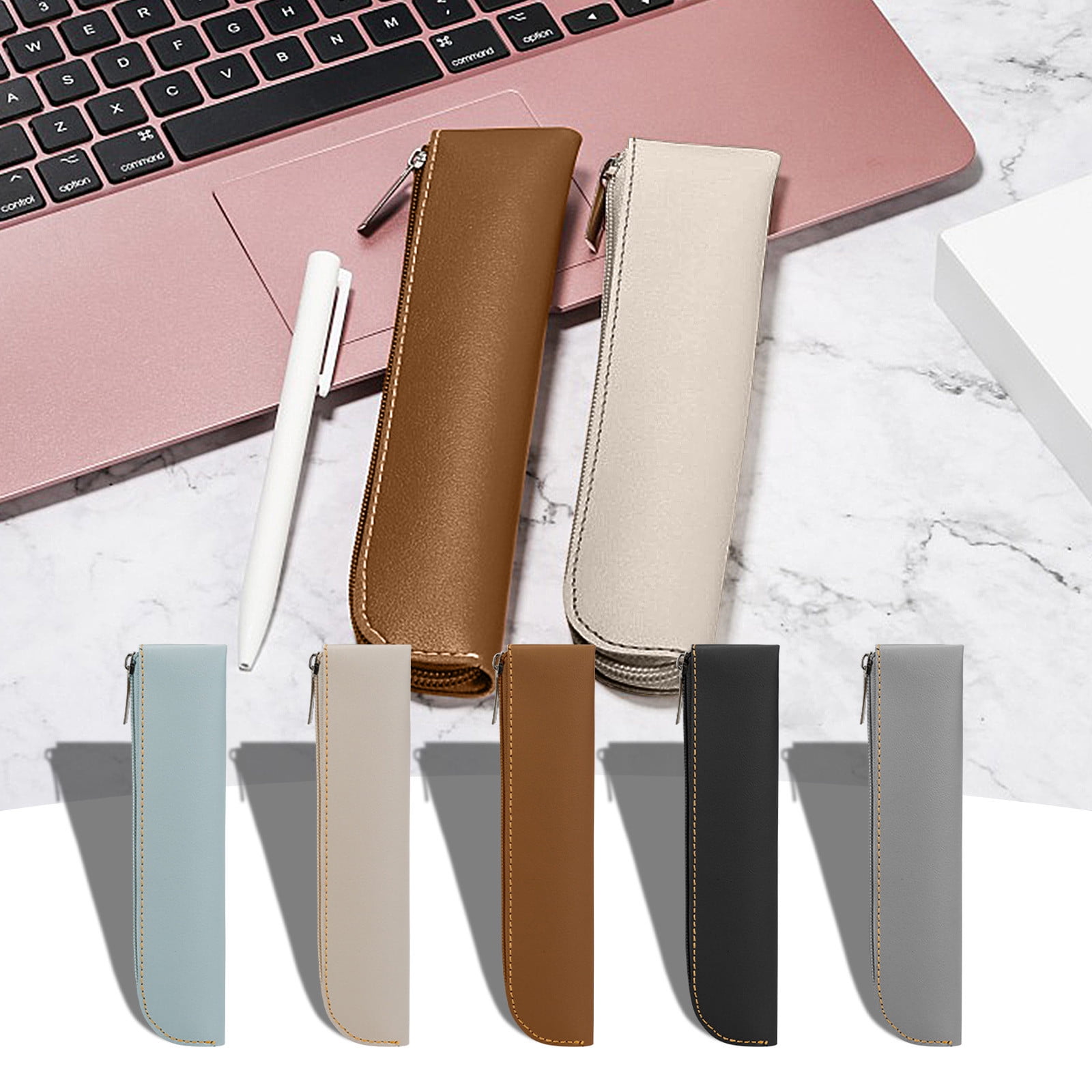 Aihimol Elastic Band Pen Holder Leather Pen Sleeve Pouch Pencil Holder ...