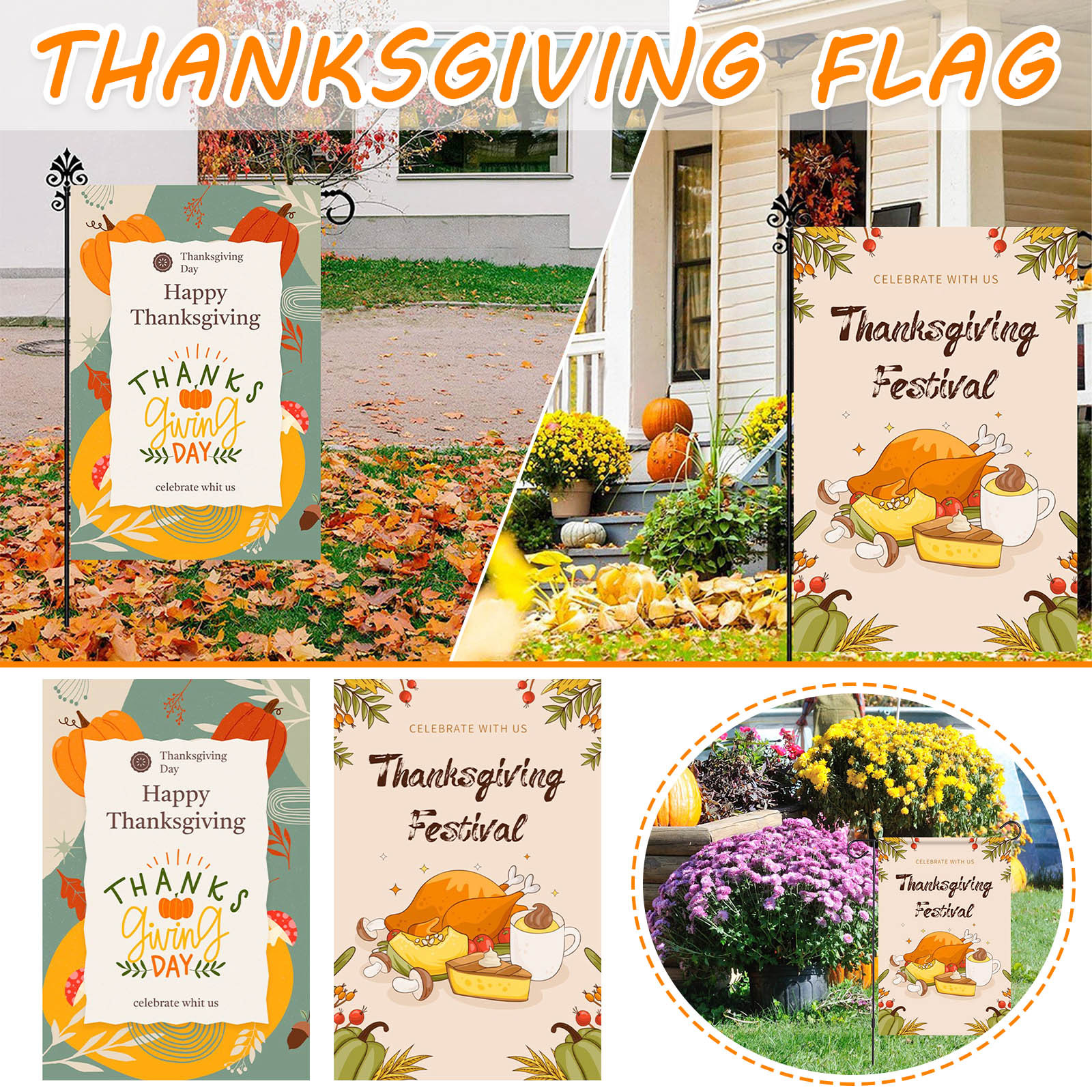 Aihimol Fall Garden Flags Set of 12 Double Sided 11.8 x 17.72 Inch Yard ...