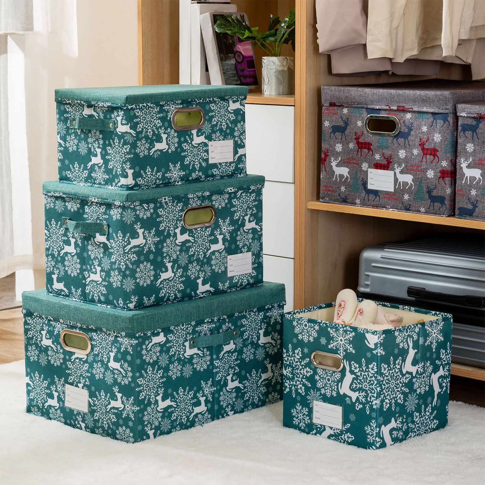 Aihimol Foldable Storage Box With Lid Fabric Storage Box With Lid ...