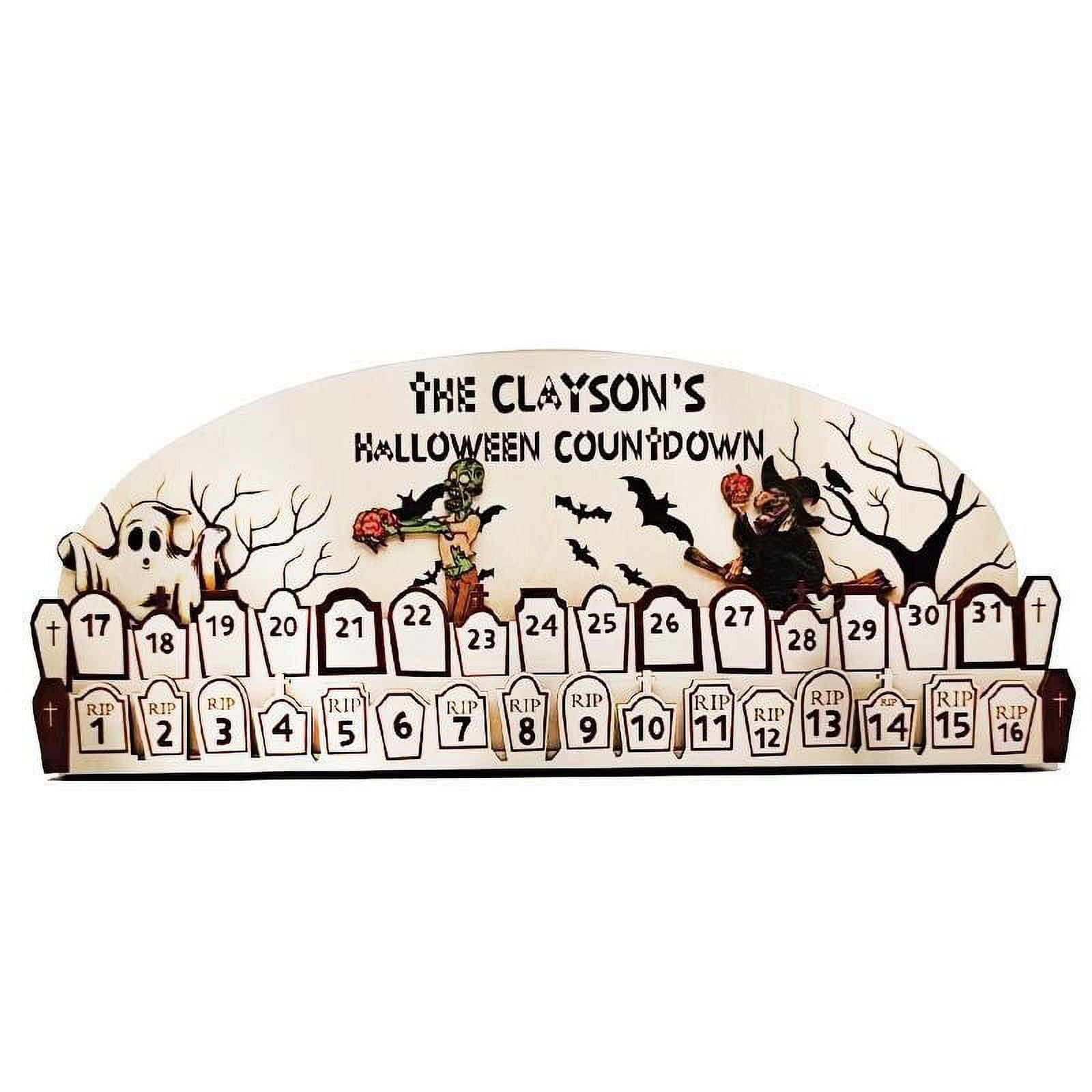 Aihimol Halloween Countdown Coffin Shaped Countdown Calendar,DIY Moving ...
