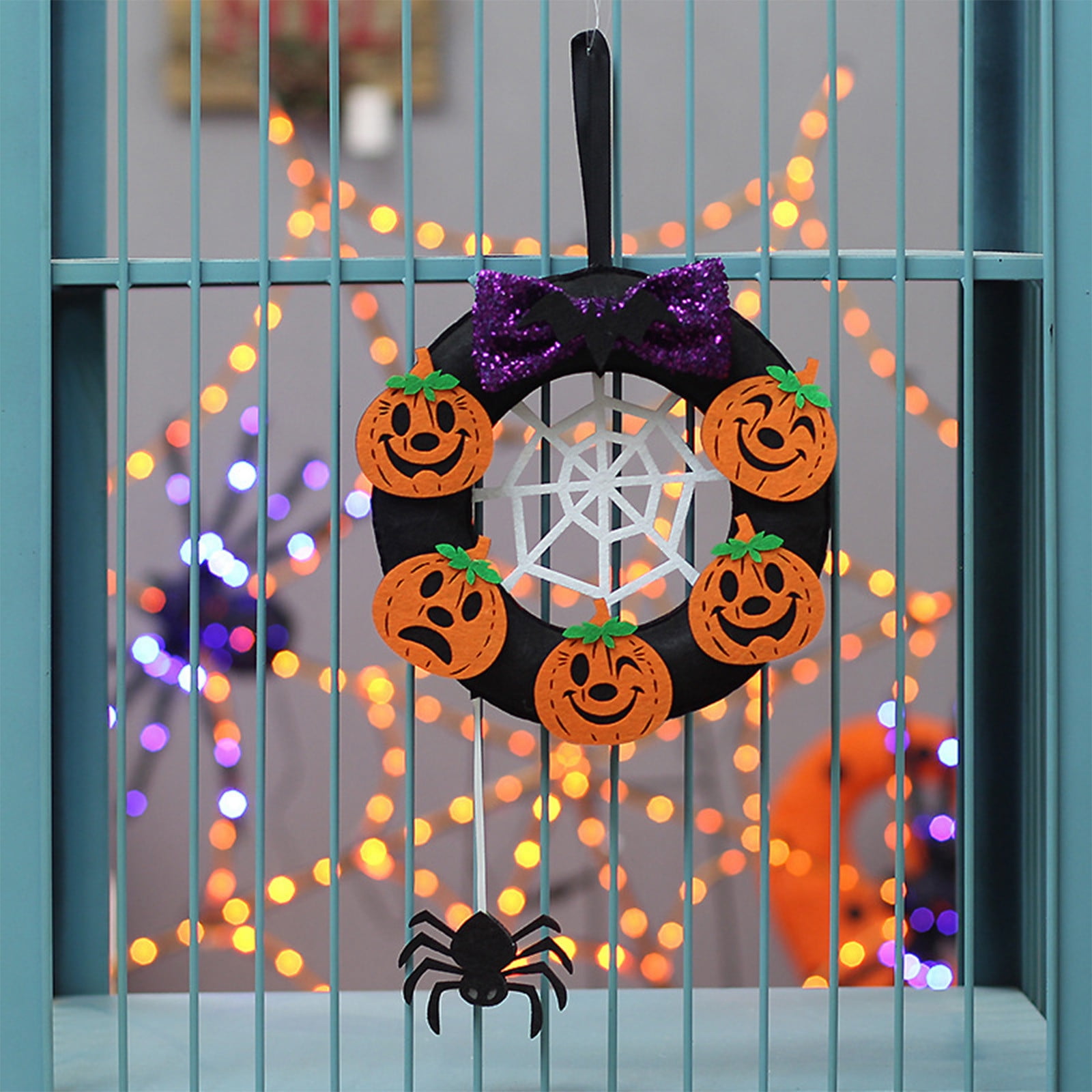 Aihimol Halloween Decorations Front Door Pumpkin ,Halloween Wreath ...