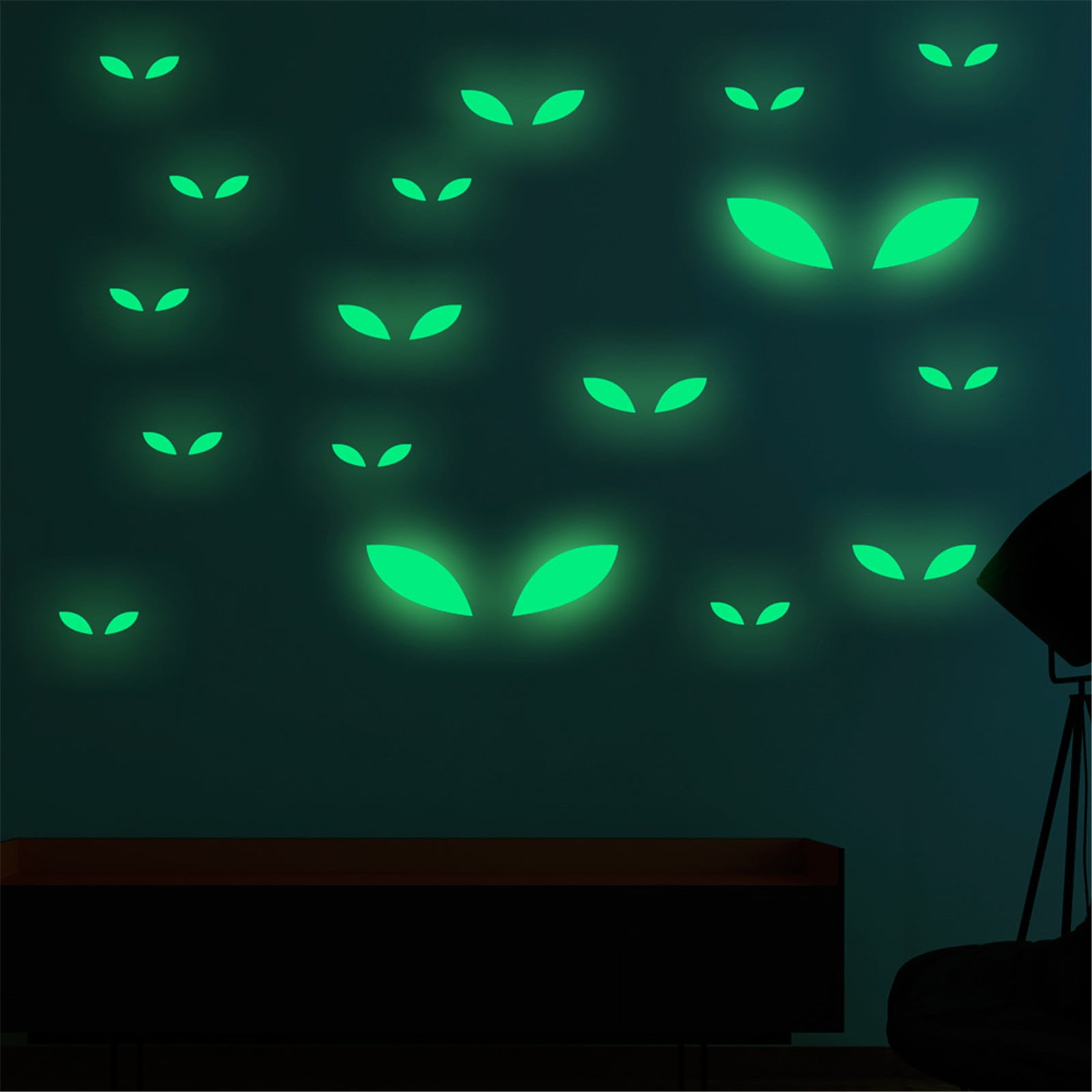 Aihimol Halloween Removable Evil Bat Eyes Wall Sticker Luminous ...
