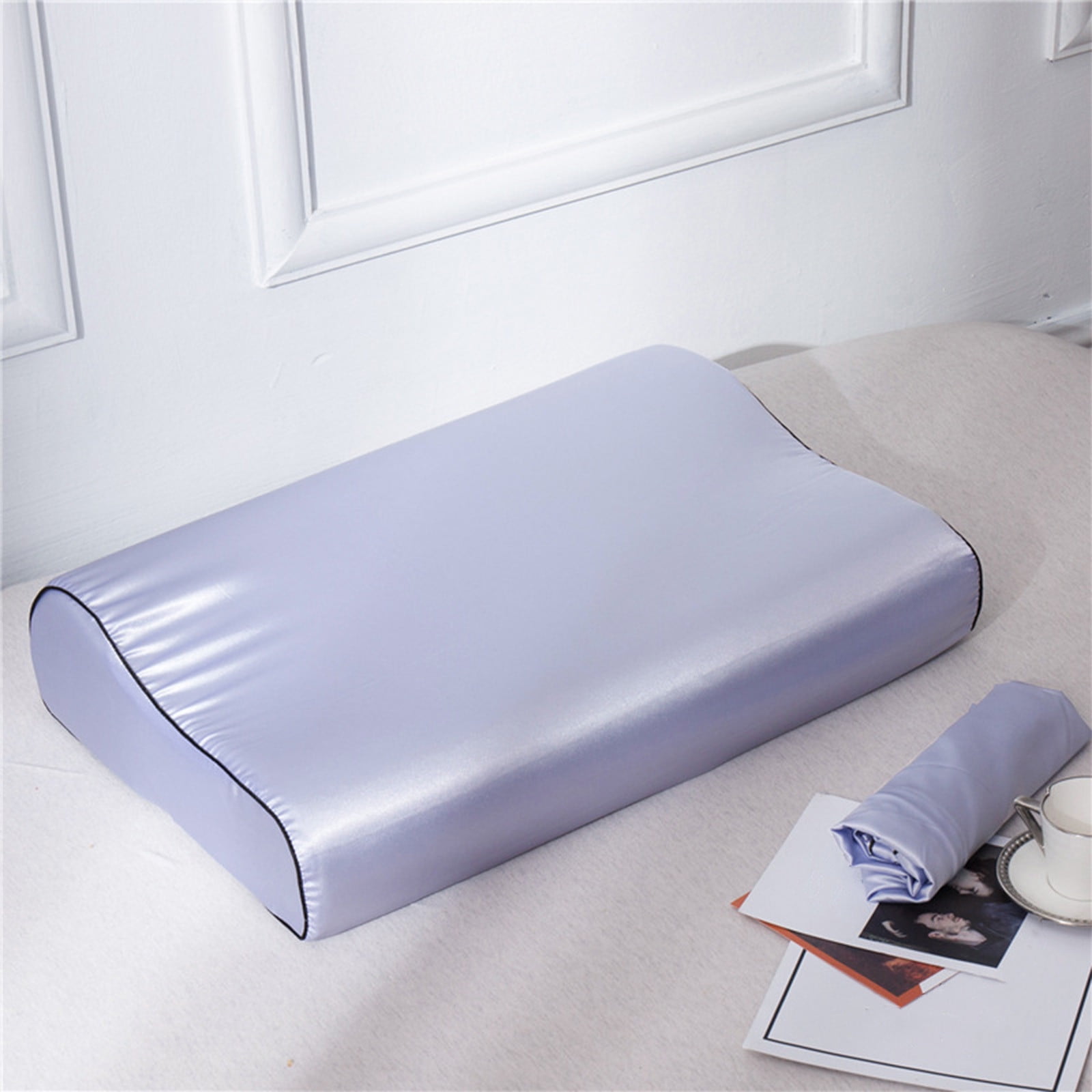 Aihimol Memory Neck Guard Pillowcase Satin Silk Pillowcase For Skin And ...