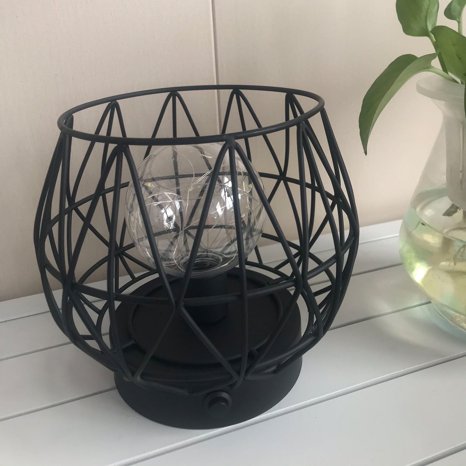 Aihimol Metal LED Lantern Battery Powered, With LED Edsion Style Bulb ...