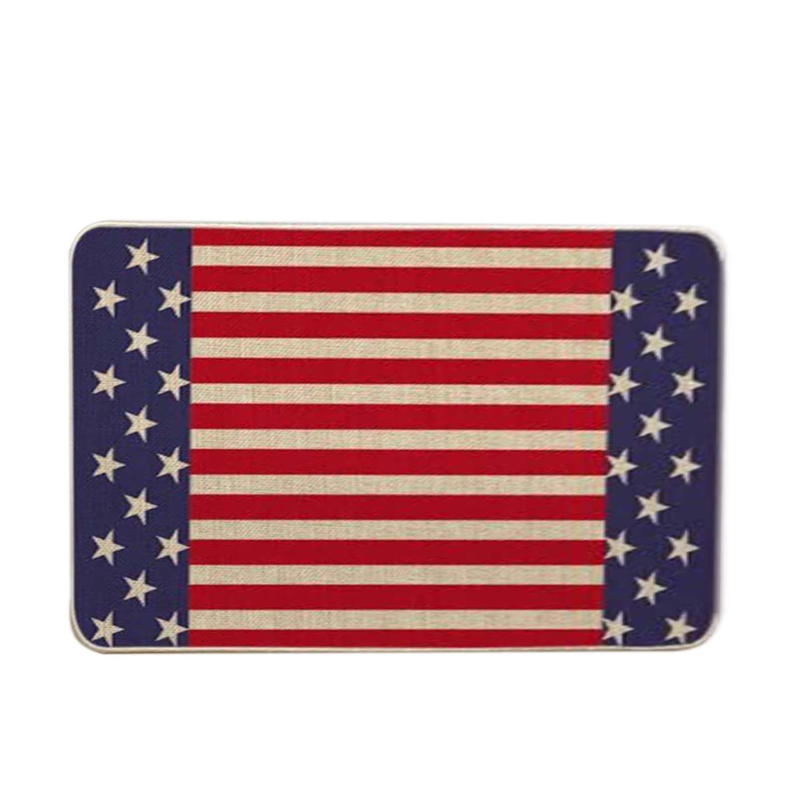 Aihimol Patriotic Welcome Doormat Retro American Flags Door Mat With ...