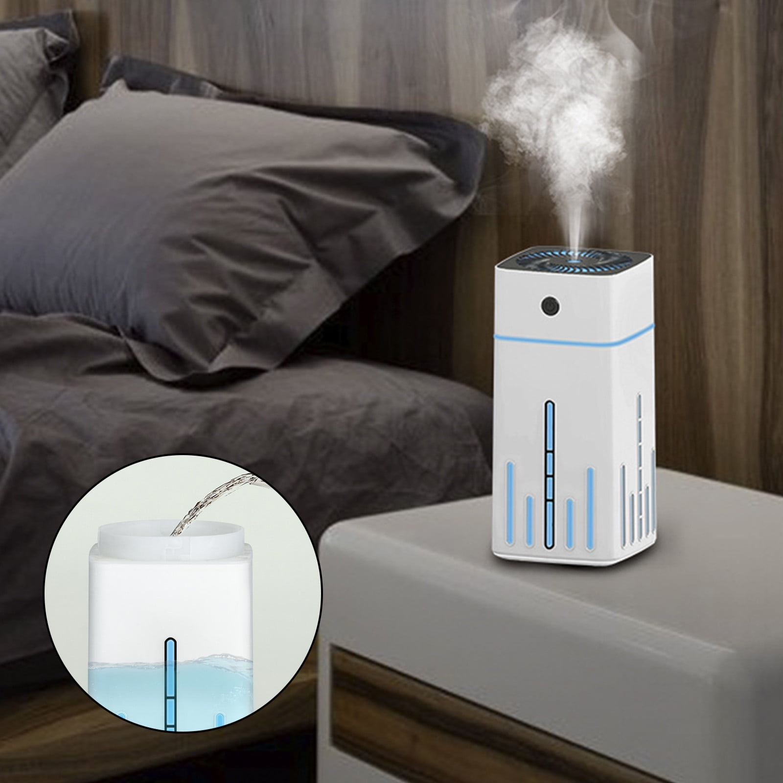Aihimol Portable Desk Humidifier Cool Mist Humidifier Humidifier For Home Bedroom Office Plants Colorful Night Function