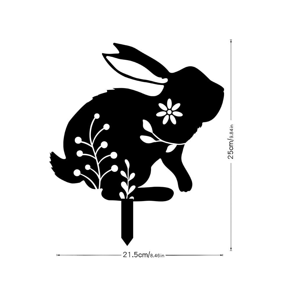 Aihimol Rabbit Ground Plug Sign Silhouette Stake Decor - Acrylic ...