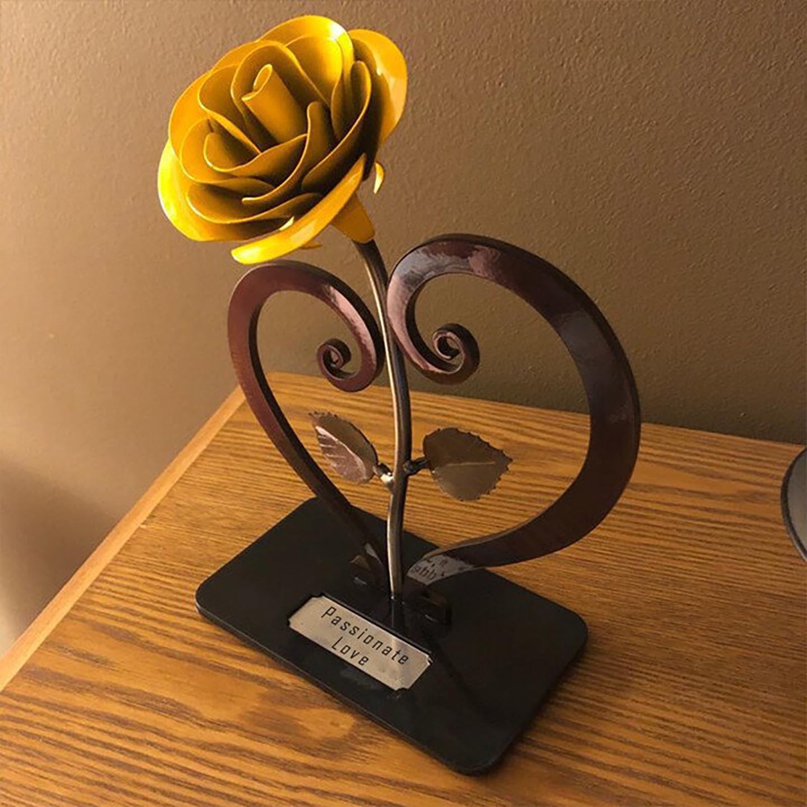 Aihimol Red Iron Rose with Metal Stand -Aniiversary Flower for Her ...