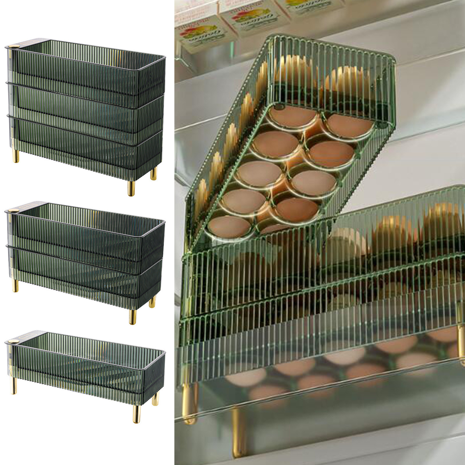 Aihimol Refrigerator Side Door Swivel Eggs Storage Box, Eggs Holder ...