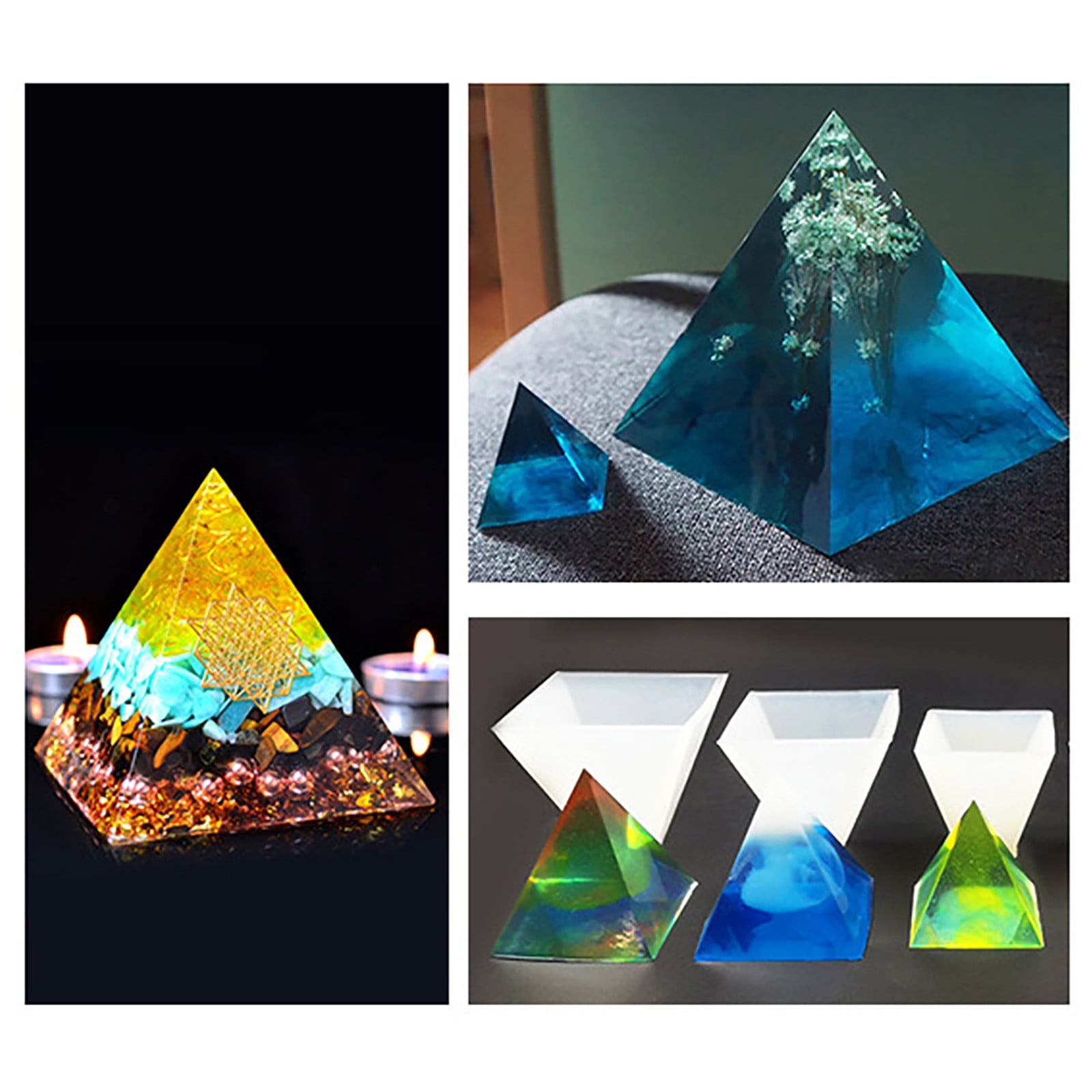 Aihimol Resin Silicone Molds For DIY Drip Glue 3D Pyramid,Inner Pyramid ...