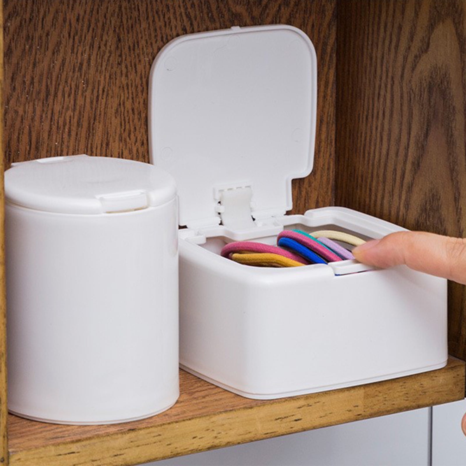 Aihimol Mini ABS Plastic Desktop Storage Box, White, 6 Count - Walmart.com