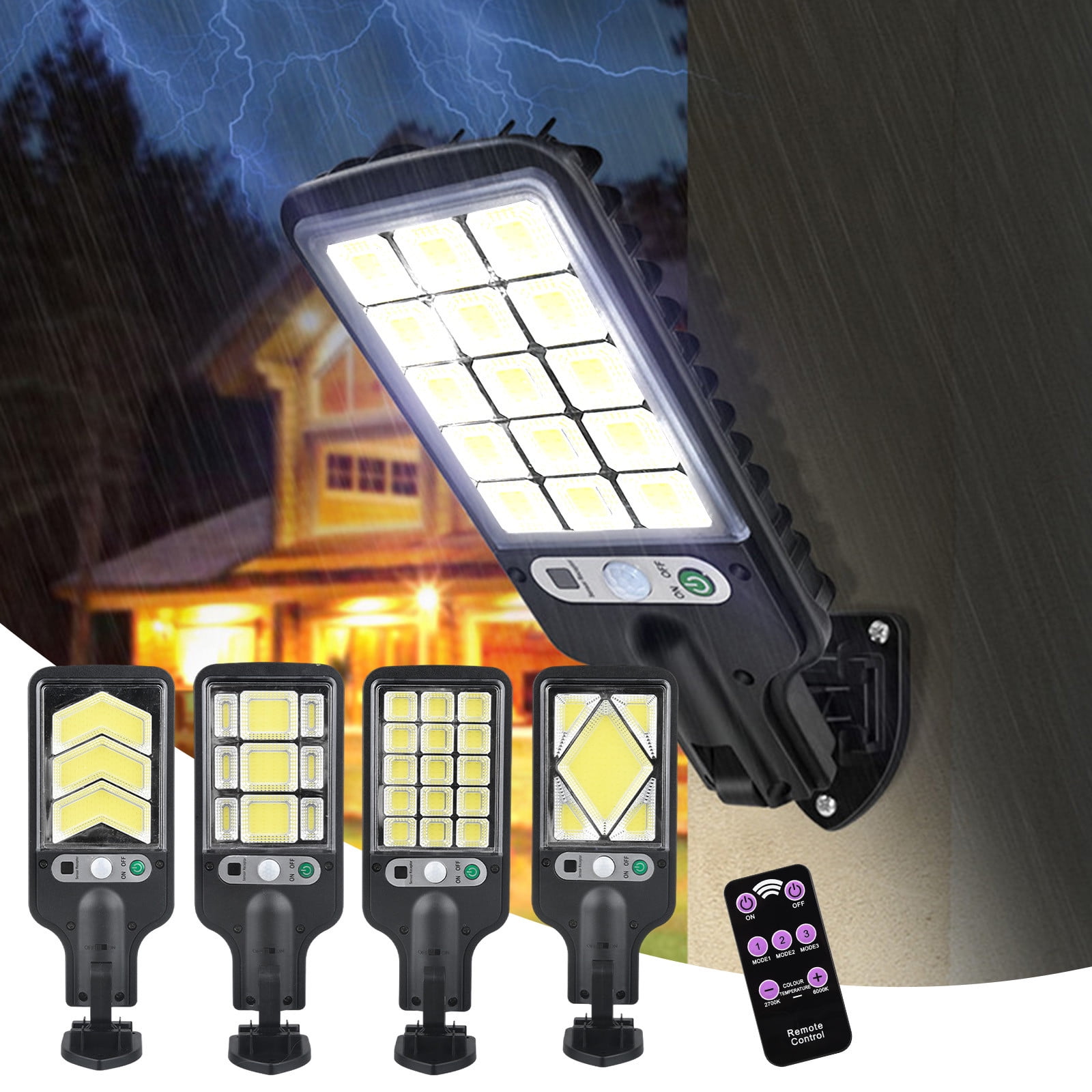 Aihimol Solar Outdoor Lights,Remote Control Motion Sensor Solar Powered ...