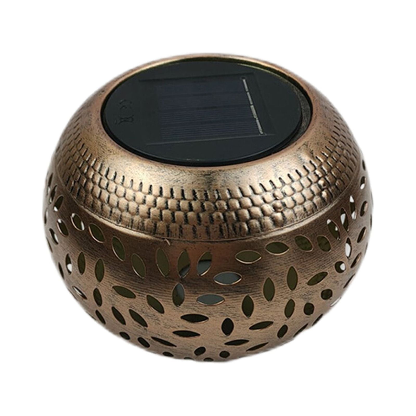 Aihimol Solar Outdoor Table Lantern Flickering Flame Light Round Pot ...