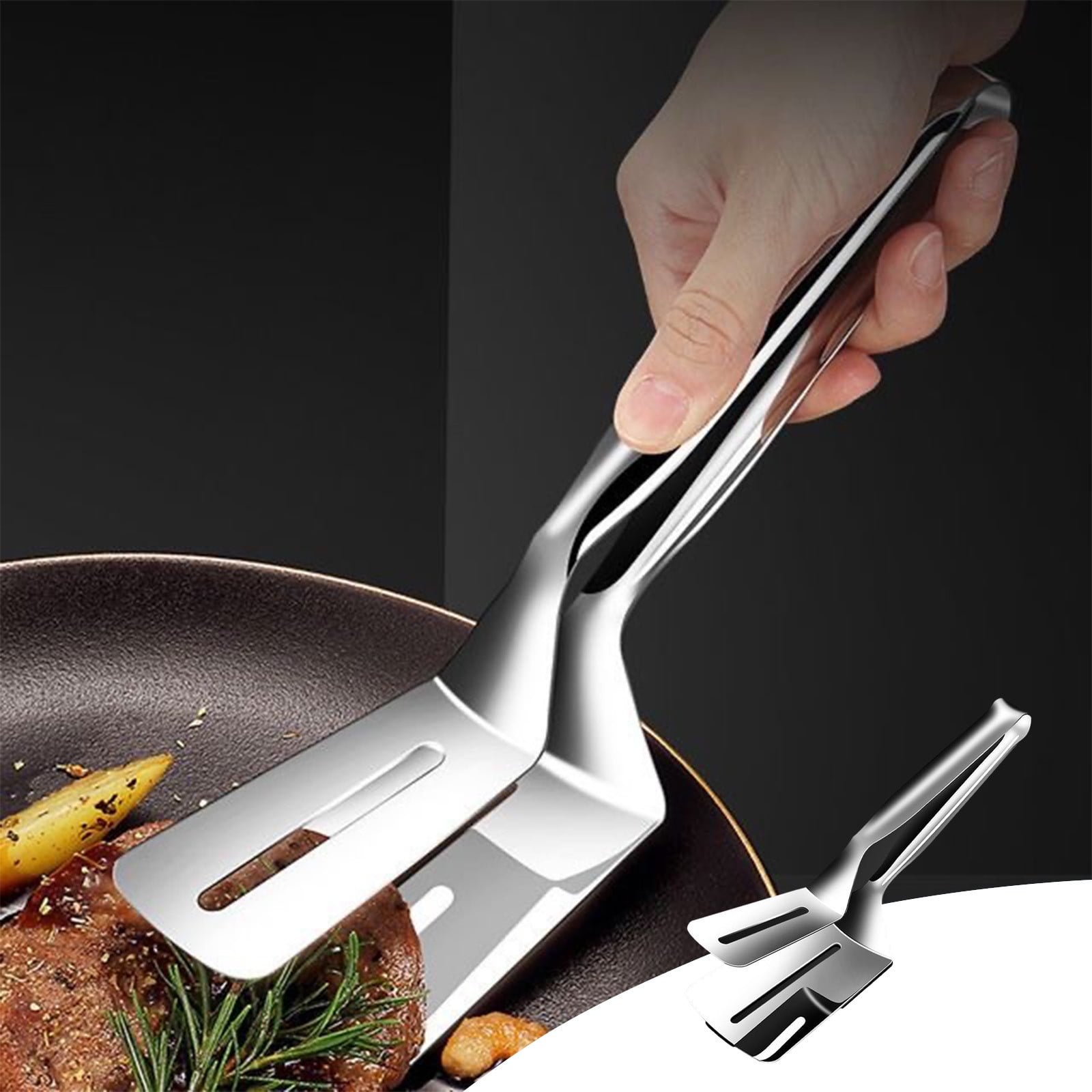Aihimol Stainless Steel Frying Spatula Clip Frying Fish Spatula Steak ...