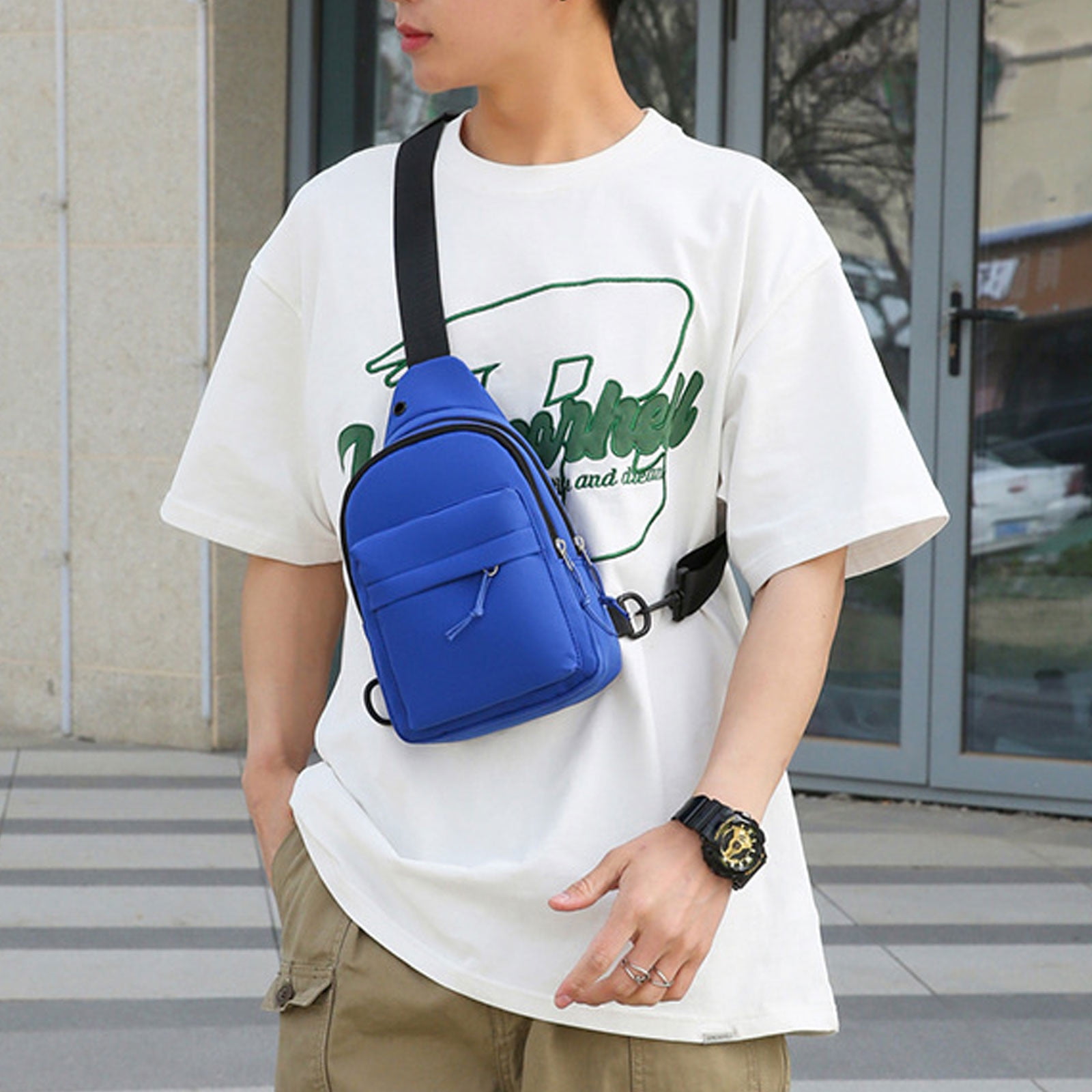 Aihimol Strap Bag Crossbody Backpack With Headphone Hole Strap Backpack ...