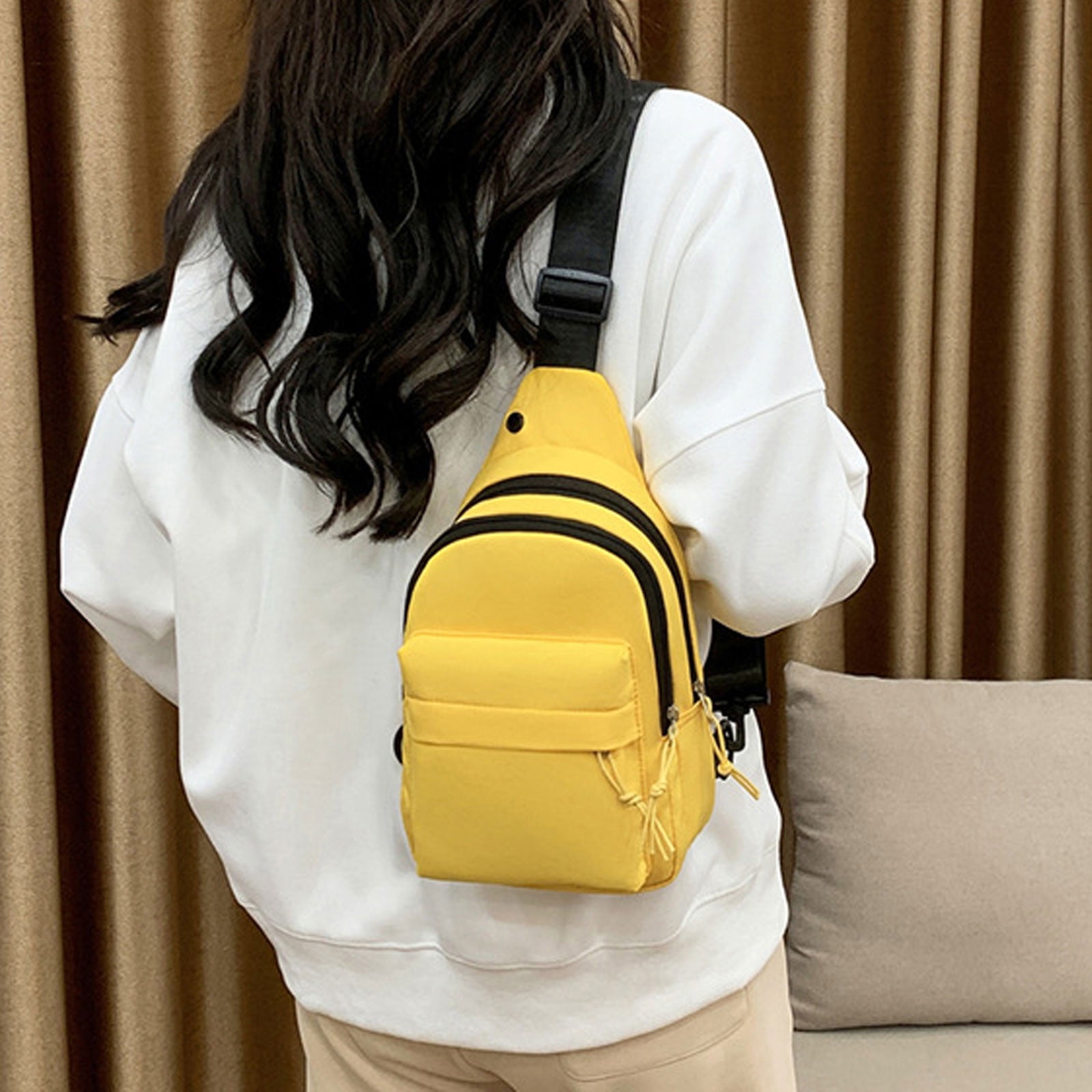 Aihimol Strap Bag Crossbody Backpack With Headphone Hole Strap Backpack ...