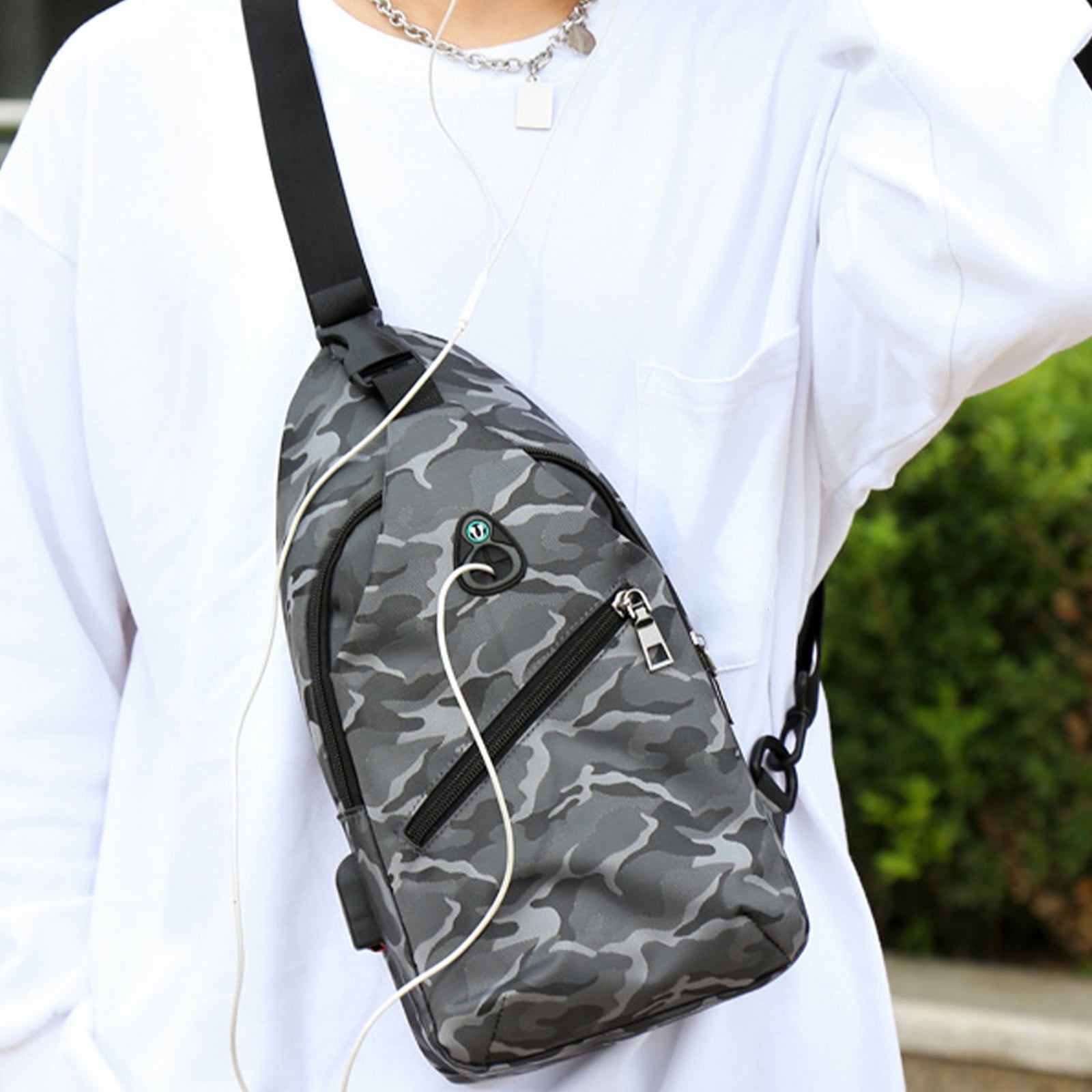 Aihimol USB Charging Small Satchel, Camouflage Trend Casual Satchel ...