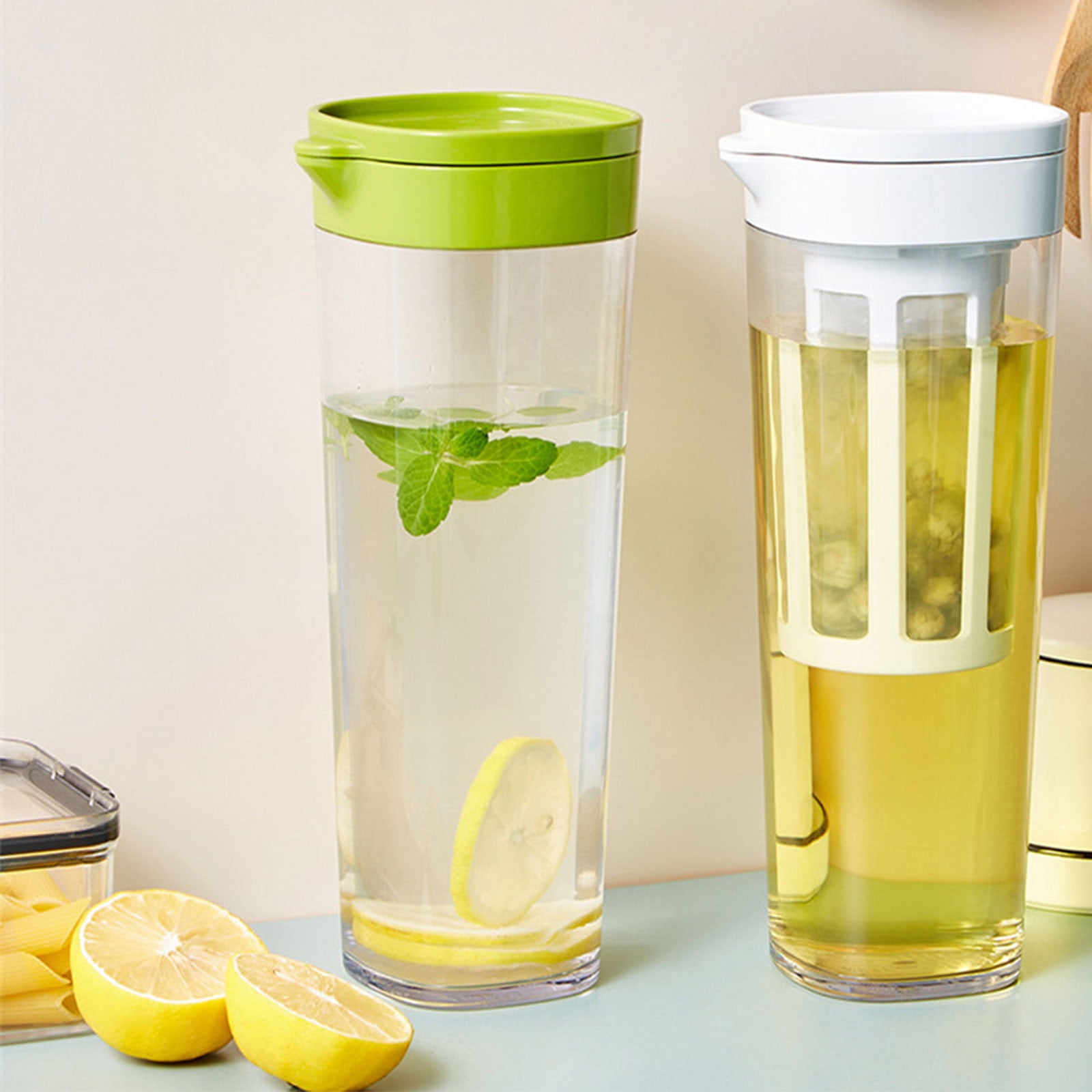 Aihimol Water Pitcher, Fruit Infuser Pitcher With Removable Lid, High ...