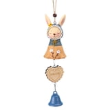 Aihimol Wooden Couple Bunny Hanging Wind Bell Pendant,Easter Cartoon ...