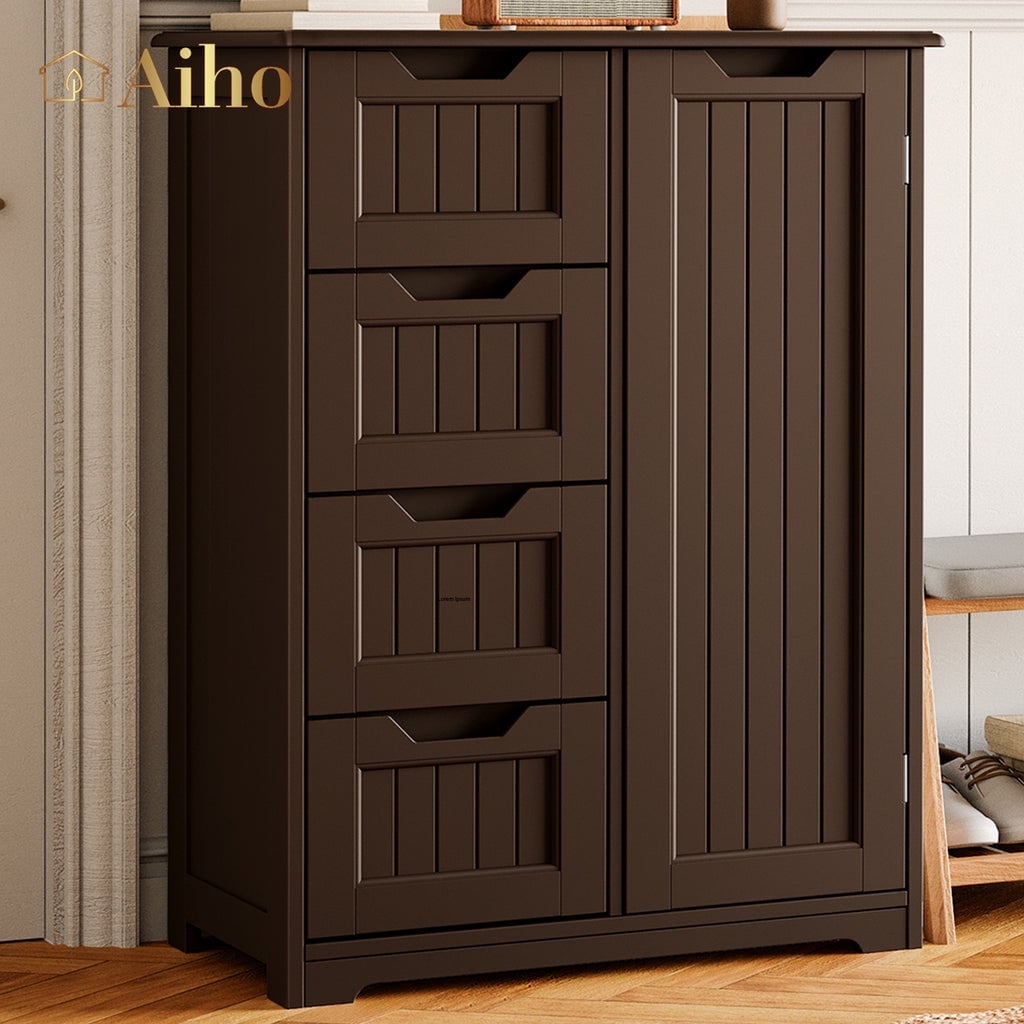 Aiho 31.5 "L Freestanding Bathroom Storage Cabinet with 4 Drawers and 1 ...
