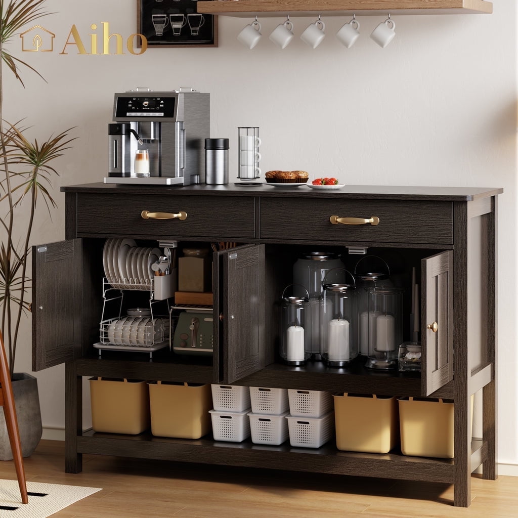 Aiho 47" Console Table with Drawers, Wood Entryway Table Hallway Table ...