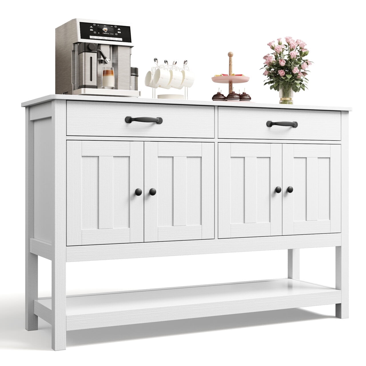Aiho 47” Modern Farmhouse Buffet Sideboard Cabinet with 2 Drawers ...
