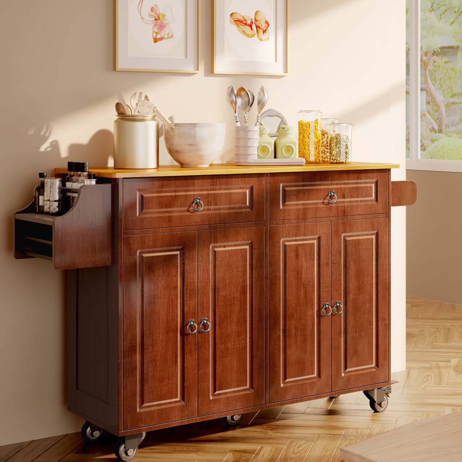 Bernards Avondale Black Kitchen Island - Walmart.com