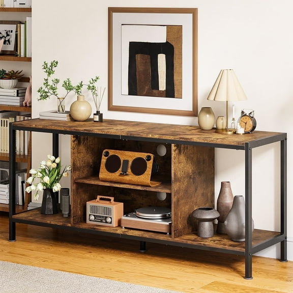 TV Stand for 55 Inch TVs, Entertainment Center with Movable Shelf ...