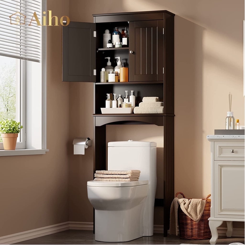 Aiho 66.1" over the Toilet Storage Cabinet with Adjustable Shelf and ...