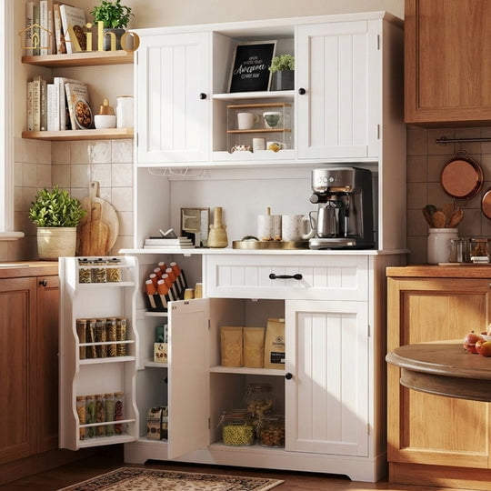 Aiho 67" Kitchen Pantry Storage Cabinet with Doors & Shelves, Modern ...