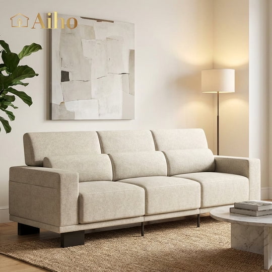Aiho 69" Chenille Sofa, 3 Seater Sofa with Extra Deep Seats, Comfy ...