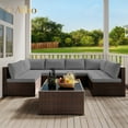 Aiho 7 Piece Outdoor Patio Furniture Set, Rattan Wicker Conversation ...