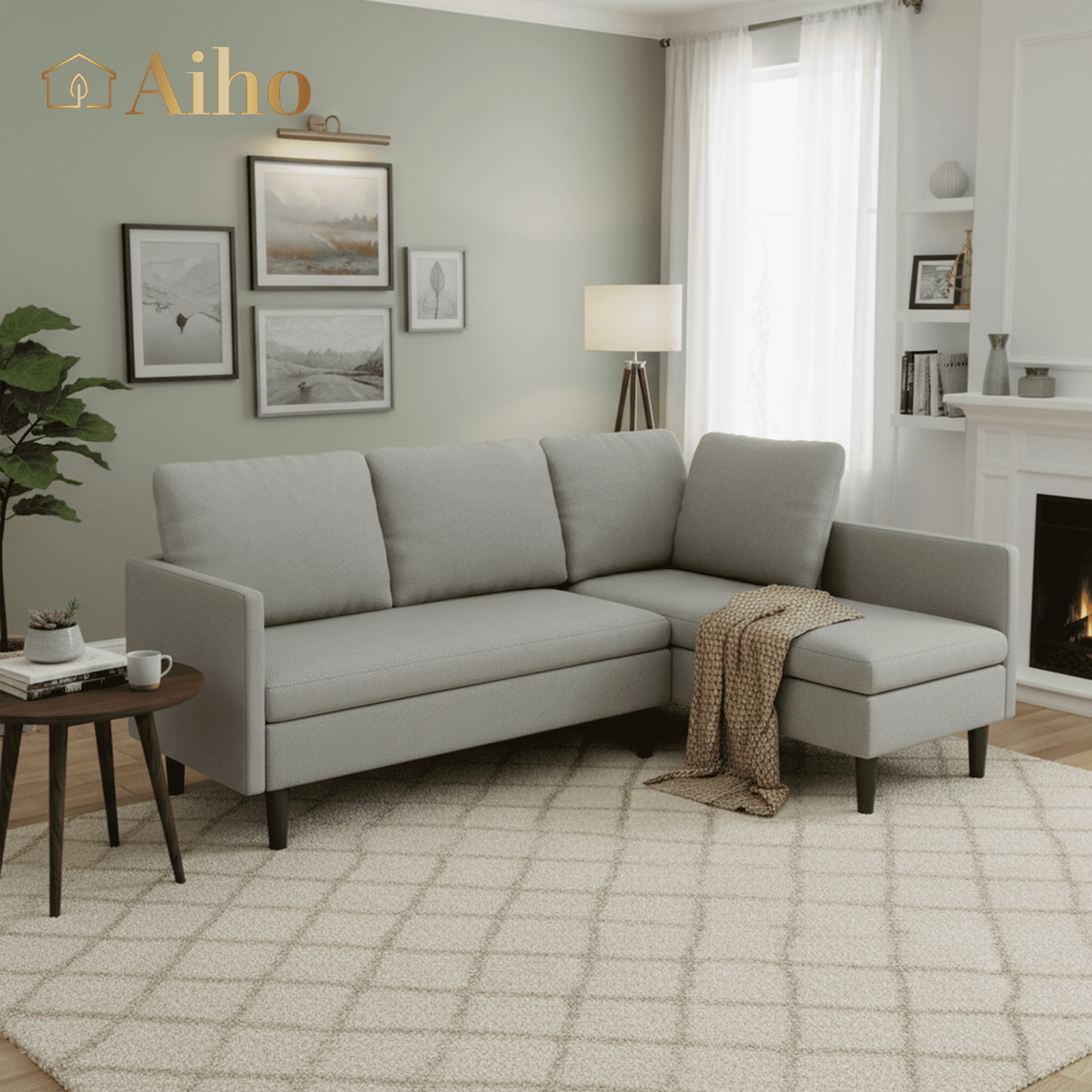 Aiho 79.1" Sectional Couch, L-Shaped Modular Sofa Bed with Deep Seat ...