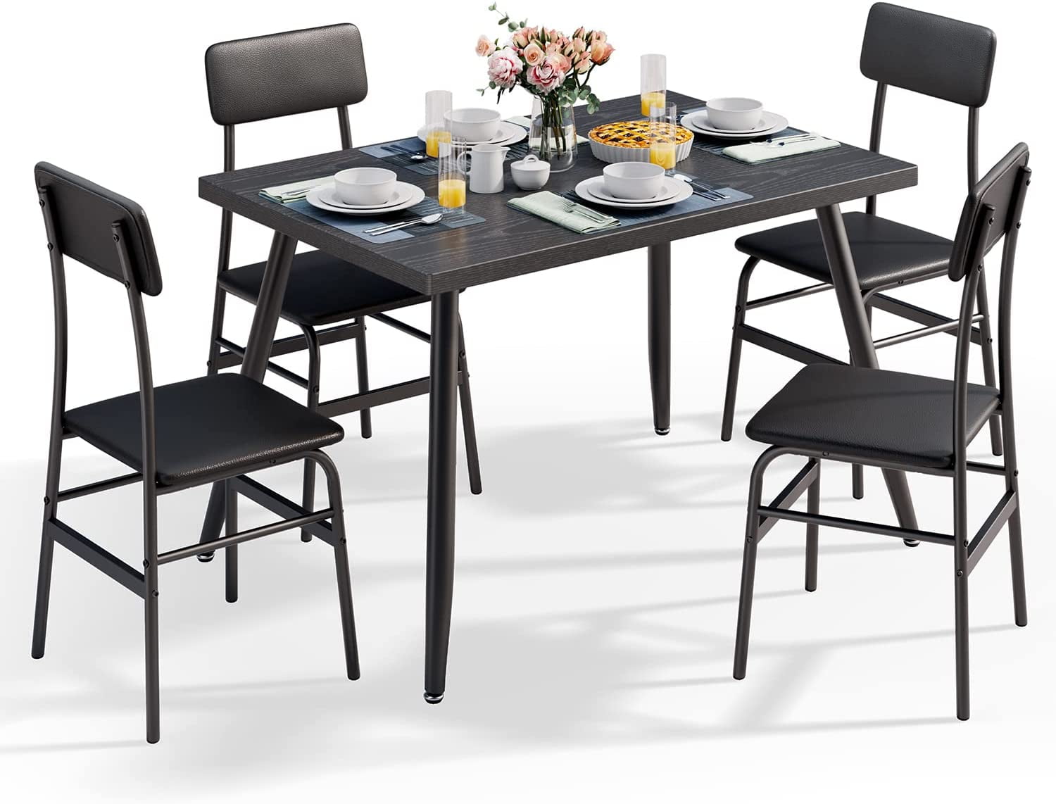 Aiho Dining Table Set for 4, Kitchen Dining Table with 4 Chairs for ...