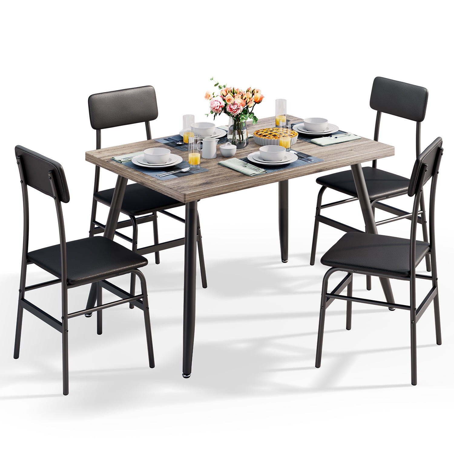 Aiho Dining Table Set for 4, Kitchen Dining Table with 4 Chairs for ...