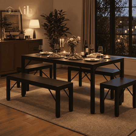 Noble House 5-Piece Folding Extendable Dining Table Set with 4 Chairs ...