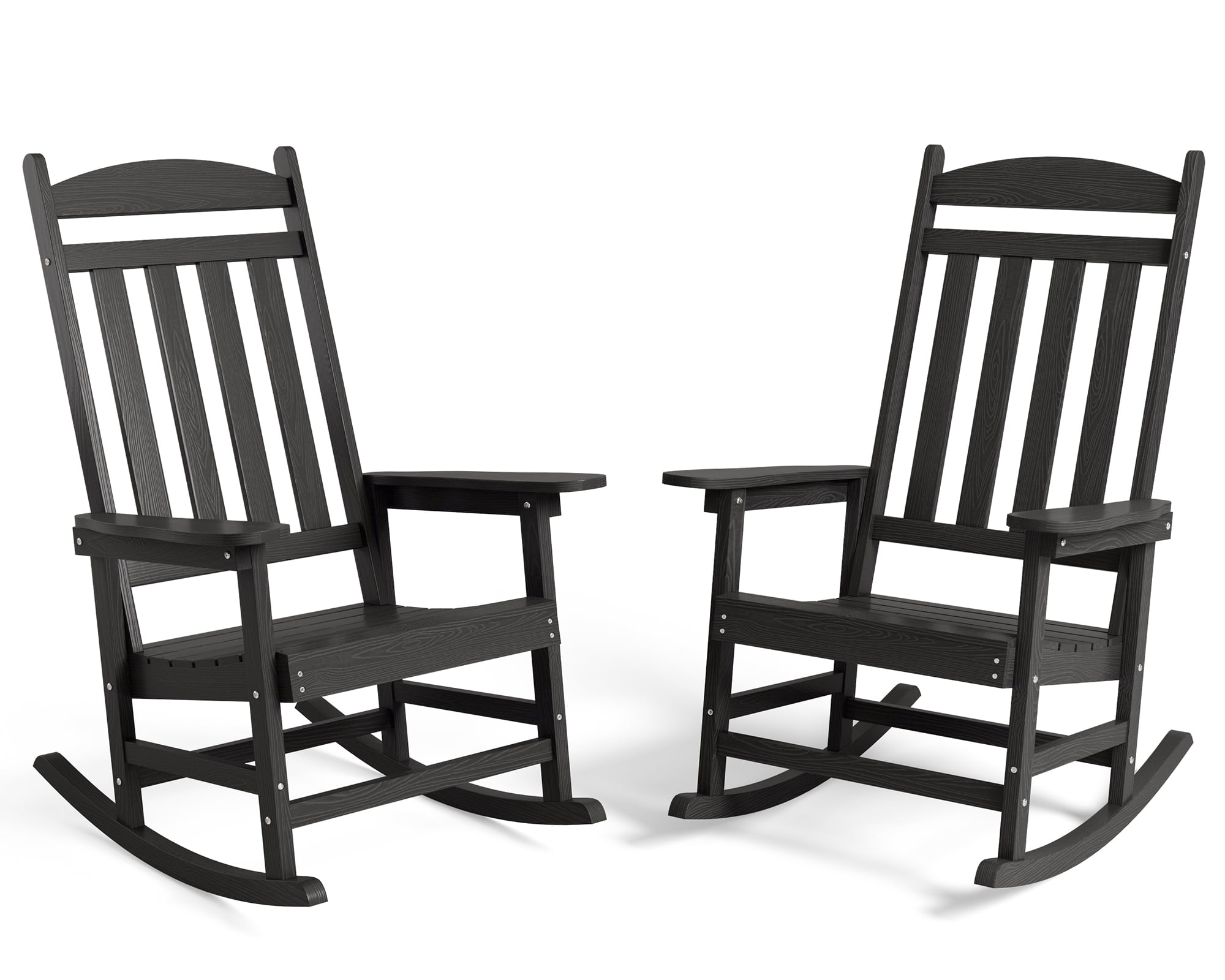 Aiho Comfort Foldable Plastic Adirondack Chair with Cup Holder, Gray ...