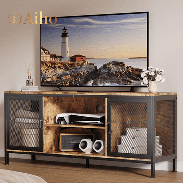 Woven Paths Open Storage TV Stand for TVs up to 80", Dark Walnut ...