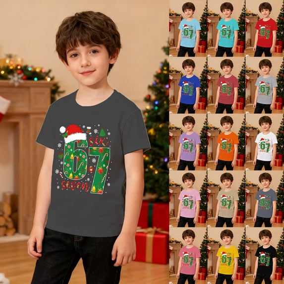 Aihuaihua 67 Christmas 6 7 Meme Shirt for Kids Holiday 67 Christmas ...